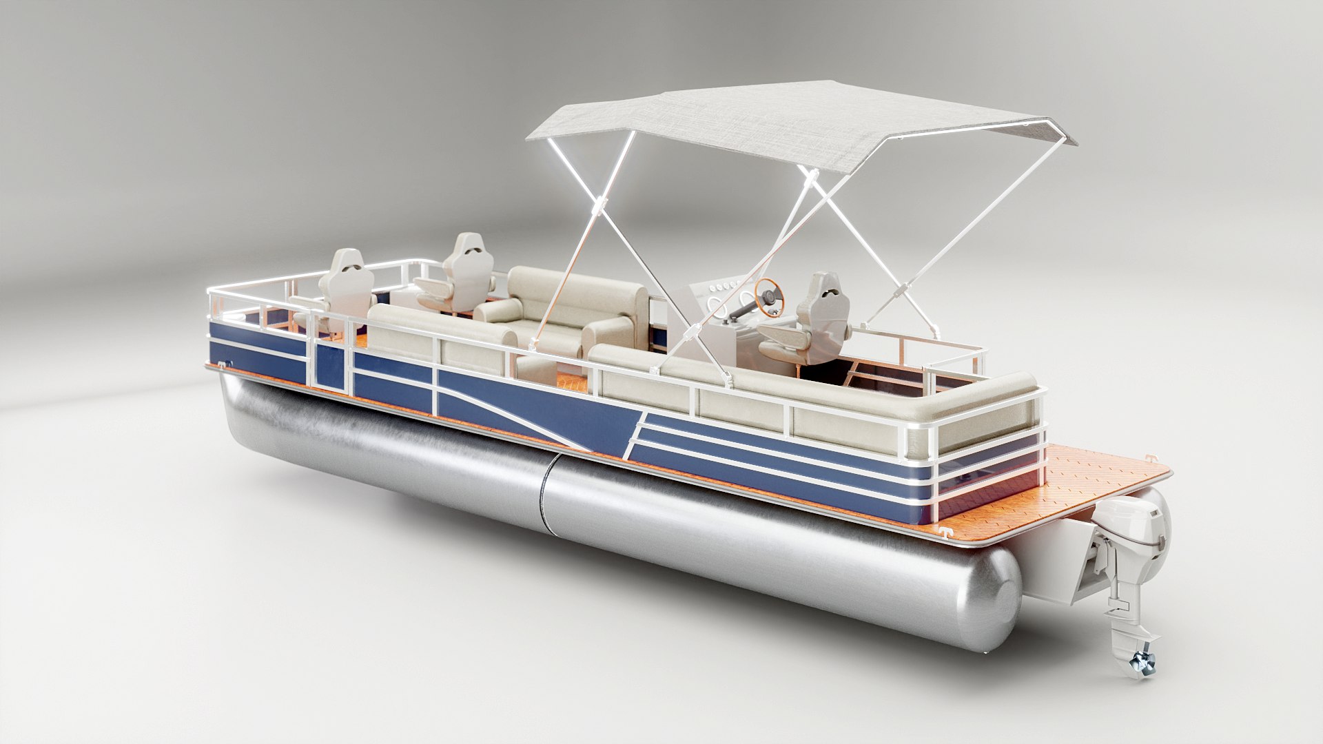 3D Model Pontoon Boat - TurboSquid 2181629