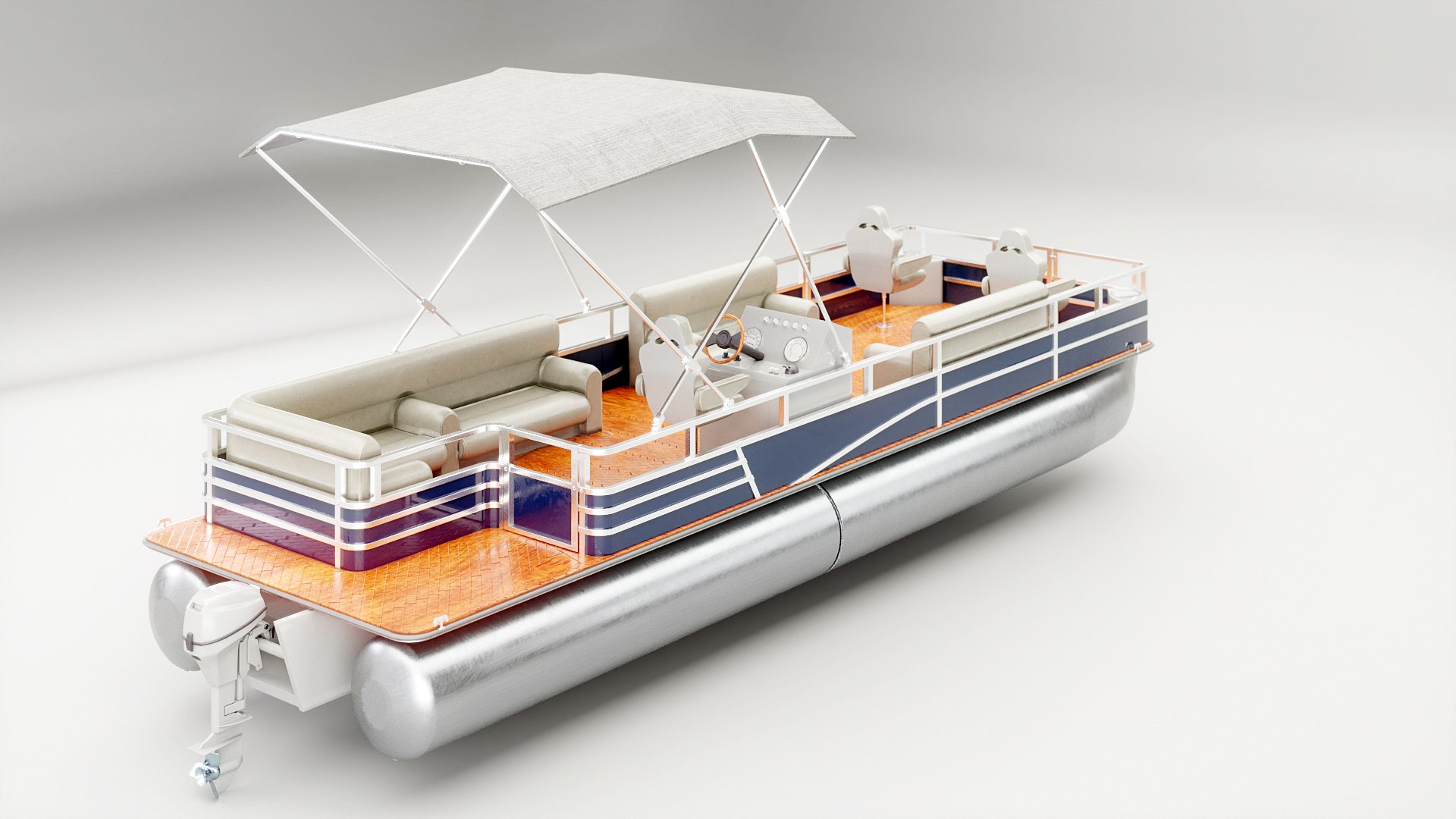 3D Model Pontoon Boat - TurboSquid 2181629