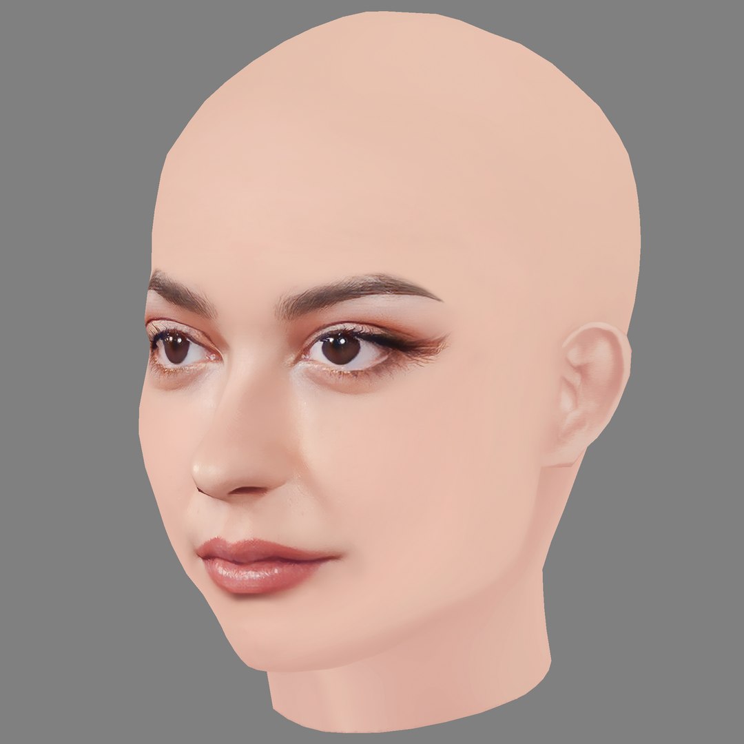 3D Carla Diaz Head - No Hair - Low Poly Head For Game - TurboSquid 2389437