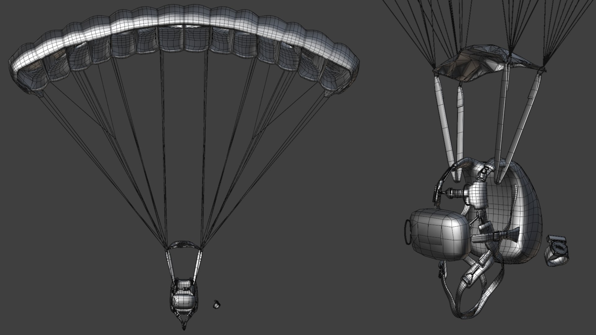 Rigged Parachute With Harness And Altimaters 3D Model - TurboSquid 2396666