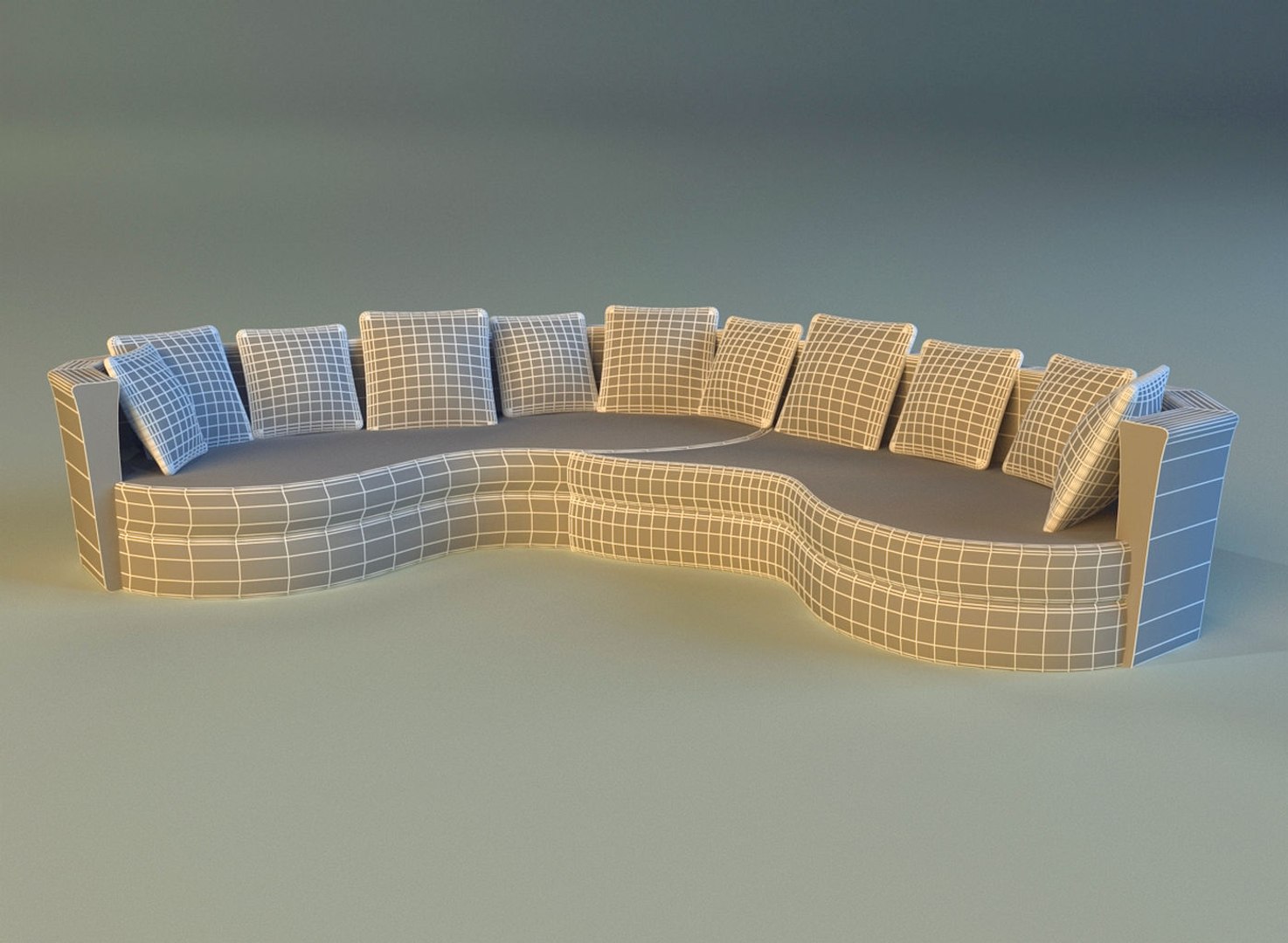 large luxury leather sofa 3d obj