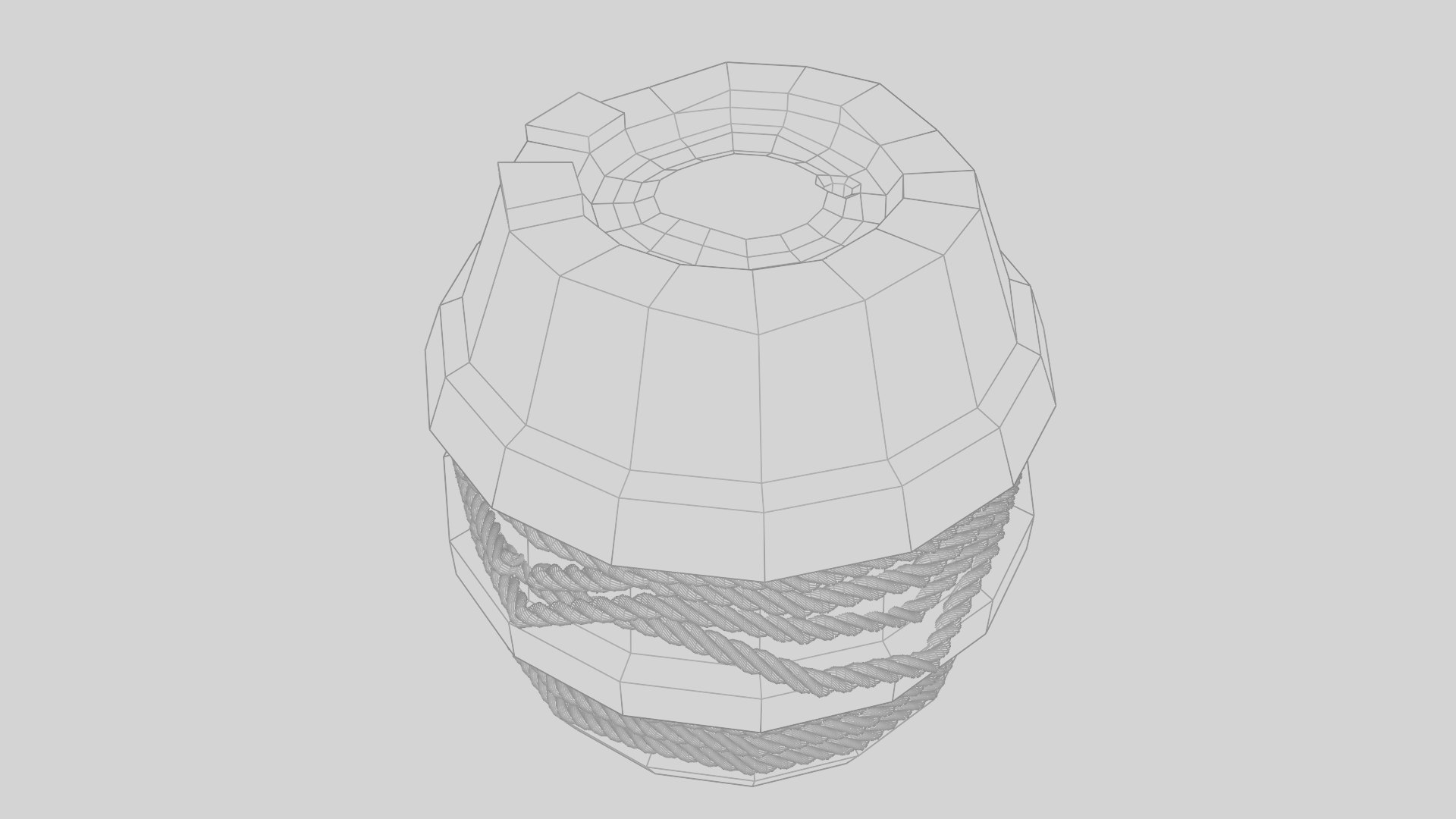 3D Wooden Barrel With Rope Model - TurboSquid 2181374