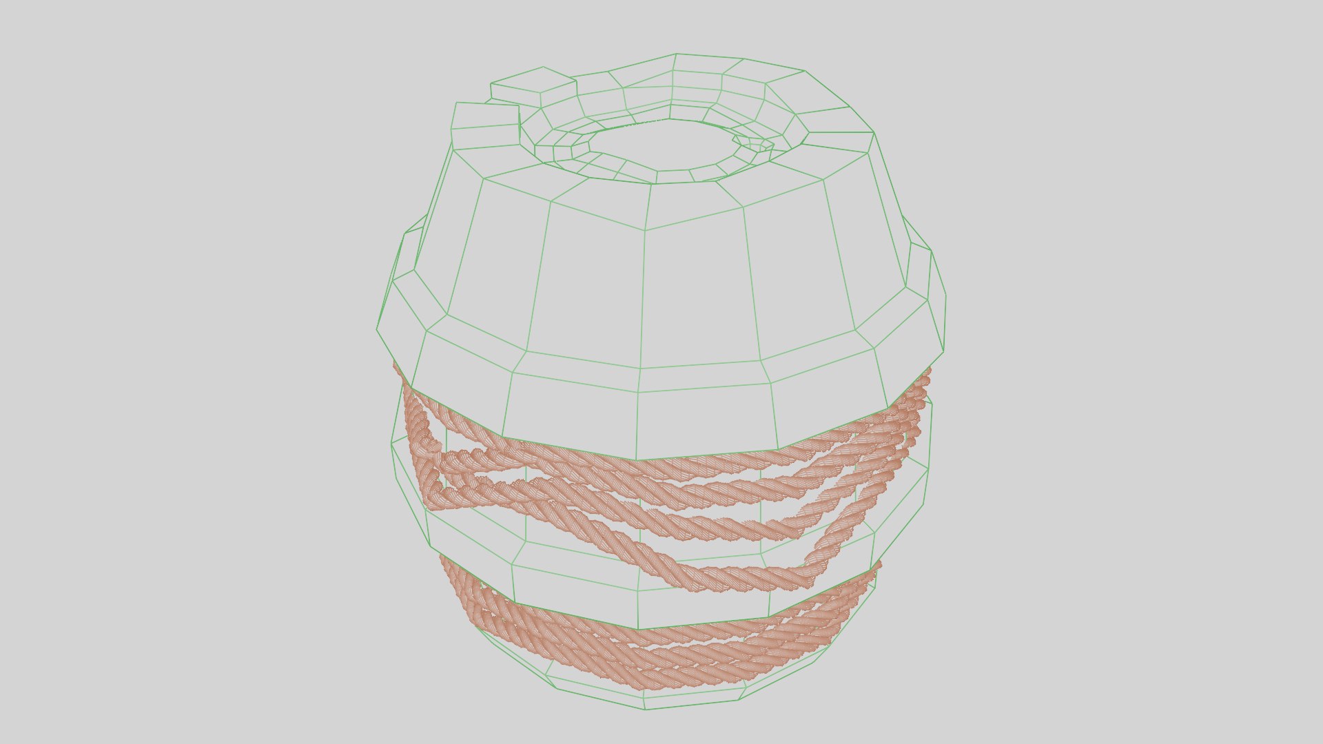 3D Wooden Barrel With Rope Model - TurboSquid 2181374