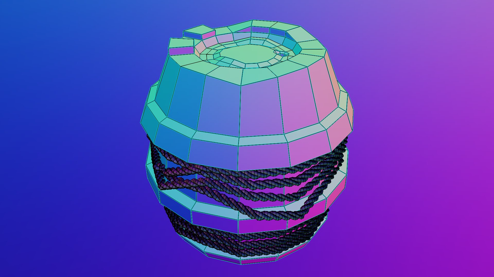 3D 3D Wooden Barrel with Rope model - TurboSquid 2181374