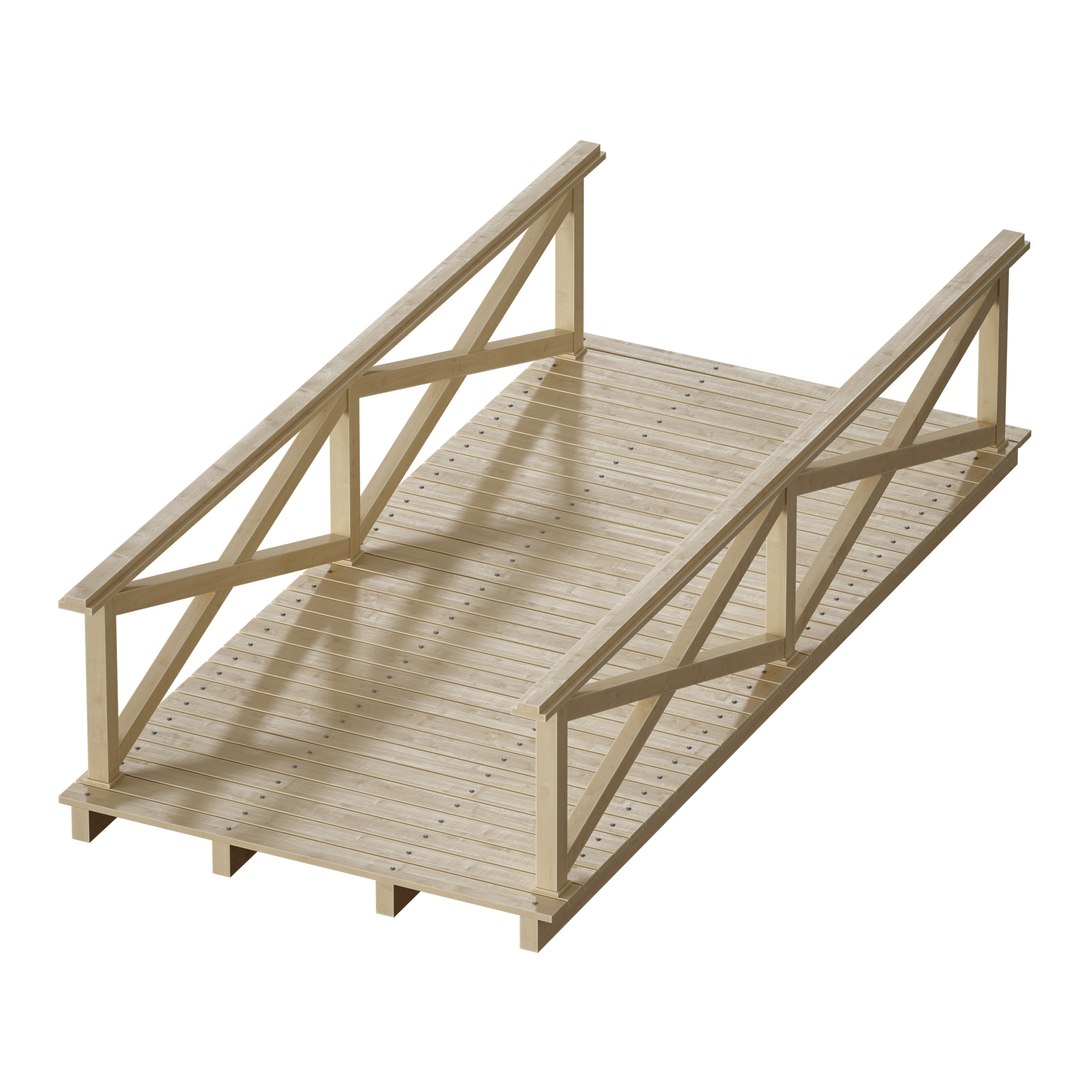 Wooden Plank Arch Bridge 3D Model - TurboSquid 2164468