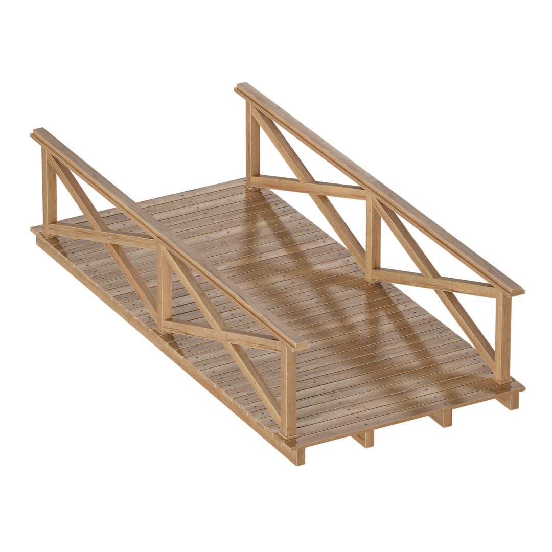 Wooden plank arch bridge 3D model - TurboSquid 2164468