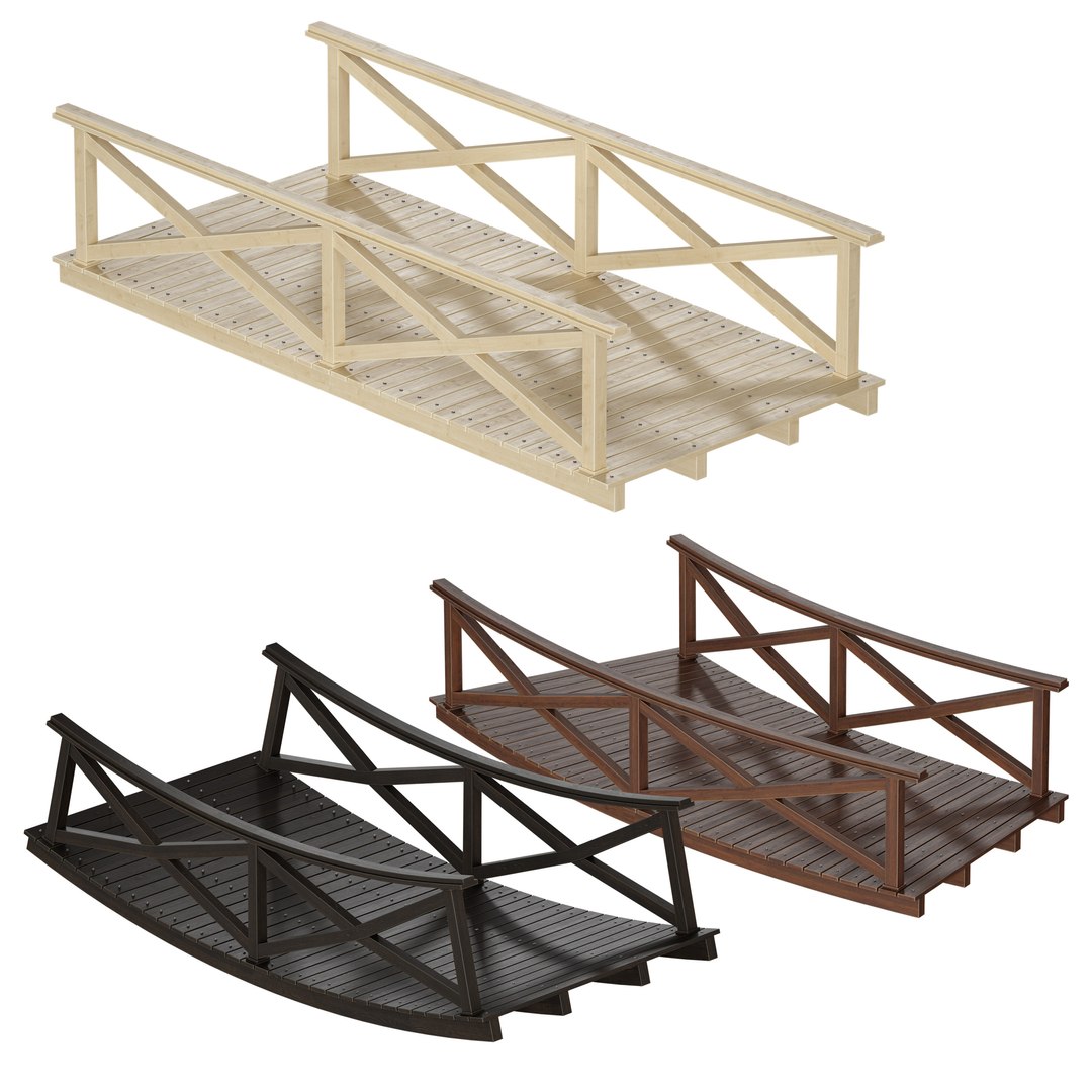 Wooden Plank Arch Bridge 3D Model - TurboSquid 2164468