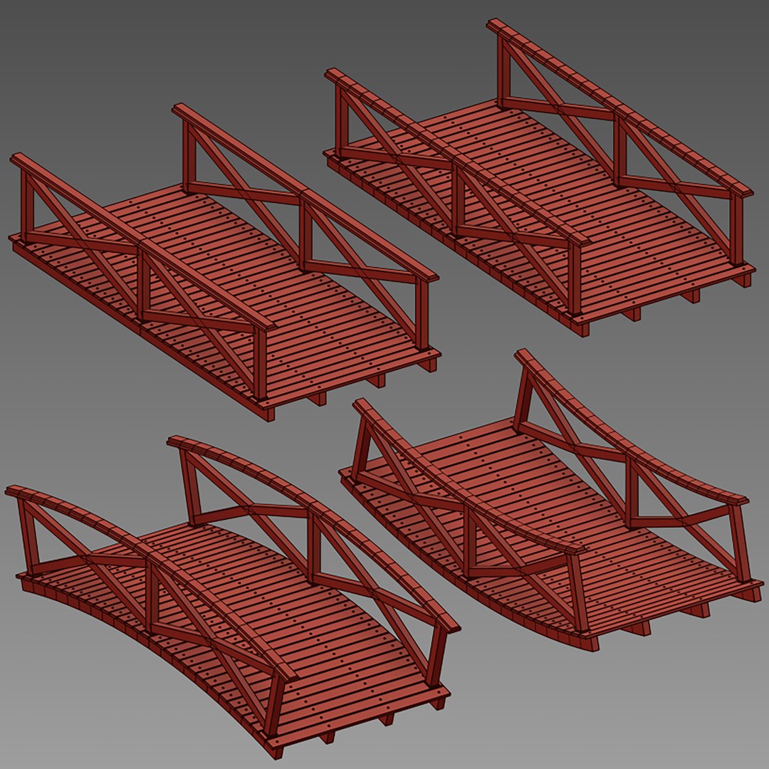 Wooden Plank Arch Bridge 3D Model - TurboSquid 2164468