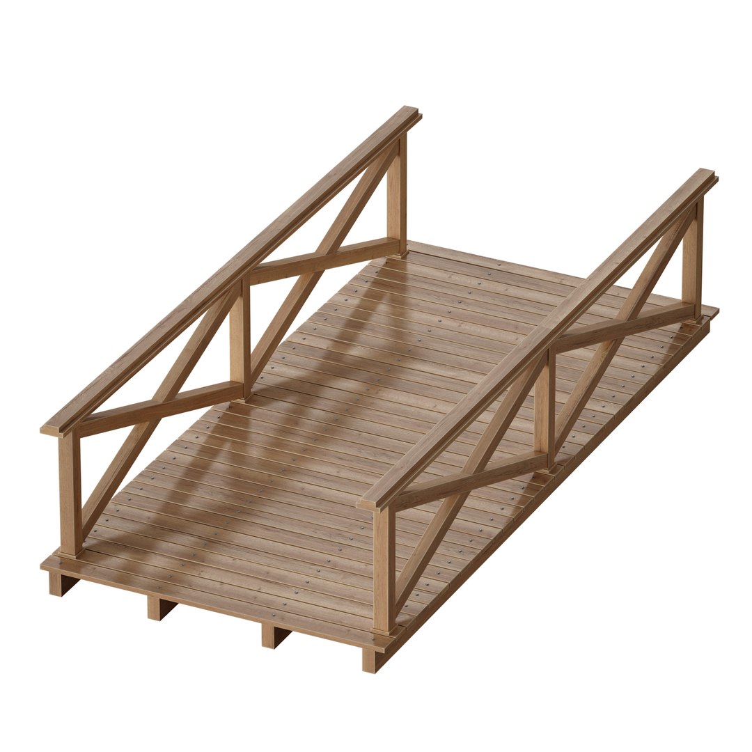 Wooden Plank Arch Bridge 3D Model - TurboSquid 2164468