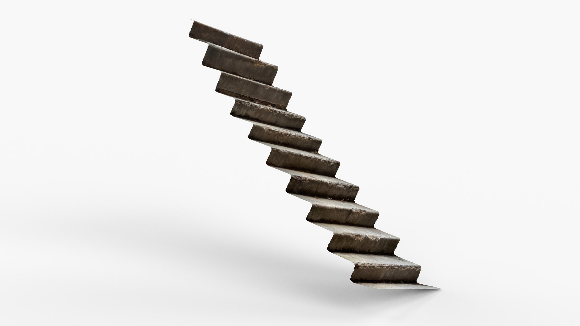 3D Photorealistic 3D Scan Of Old Concrete Stairs Model - TurboSquid 2394921