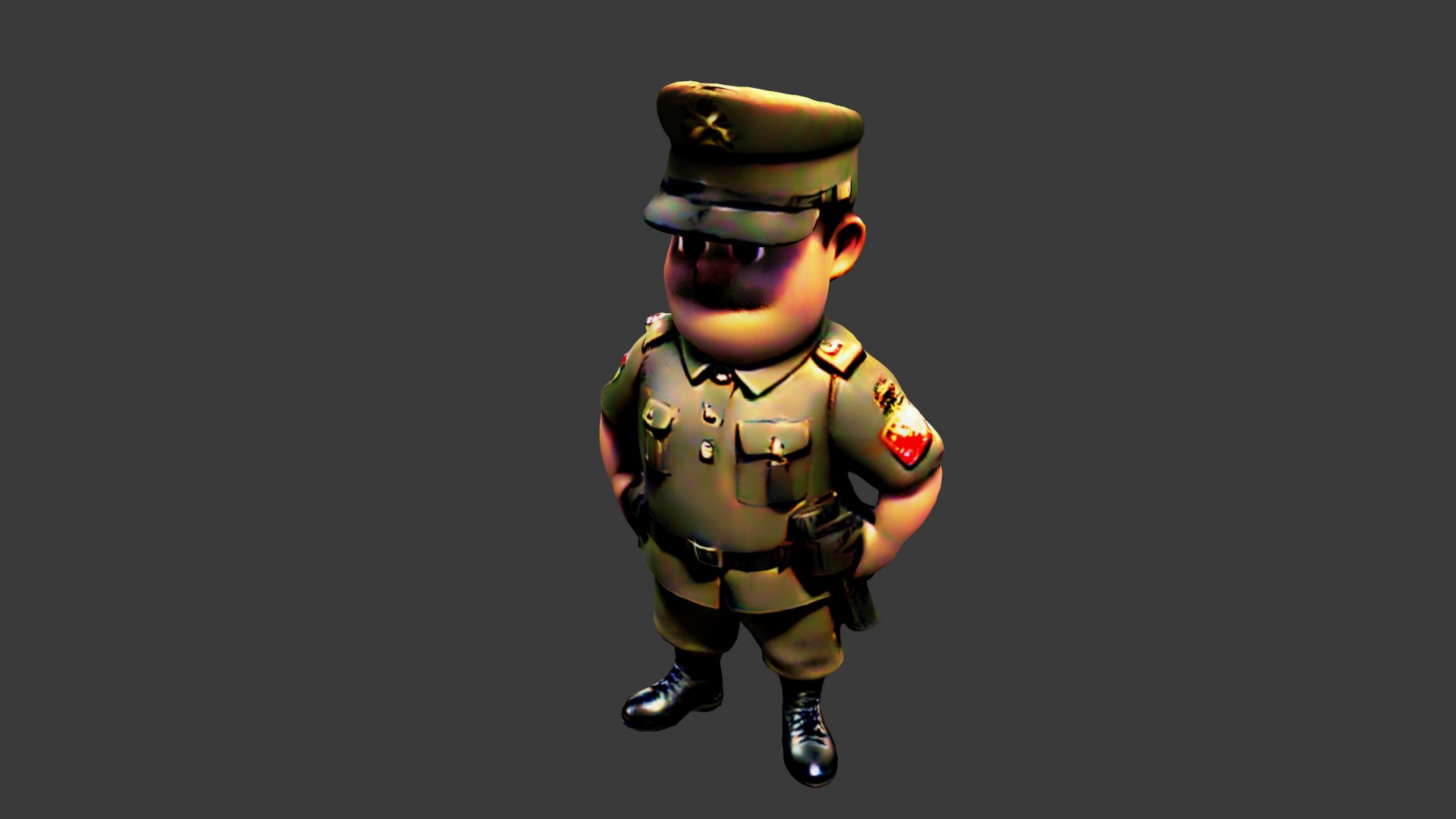3D Model World War II Fat Soldier - TurboSquid 2127013