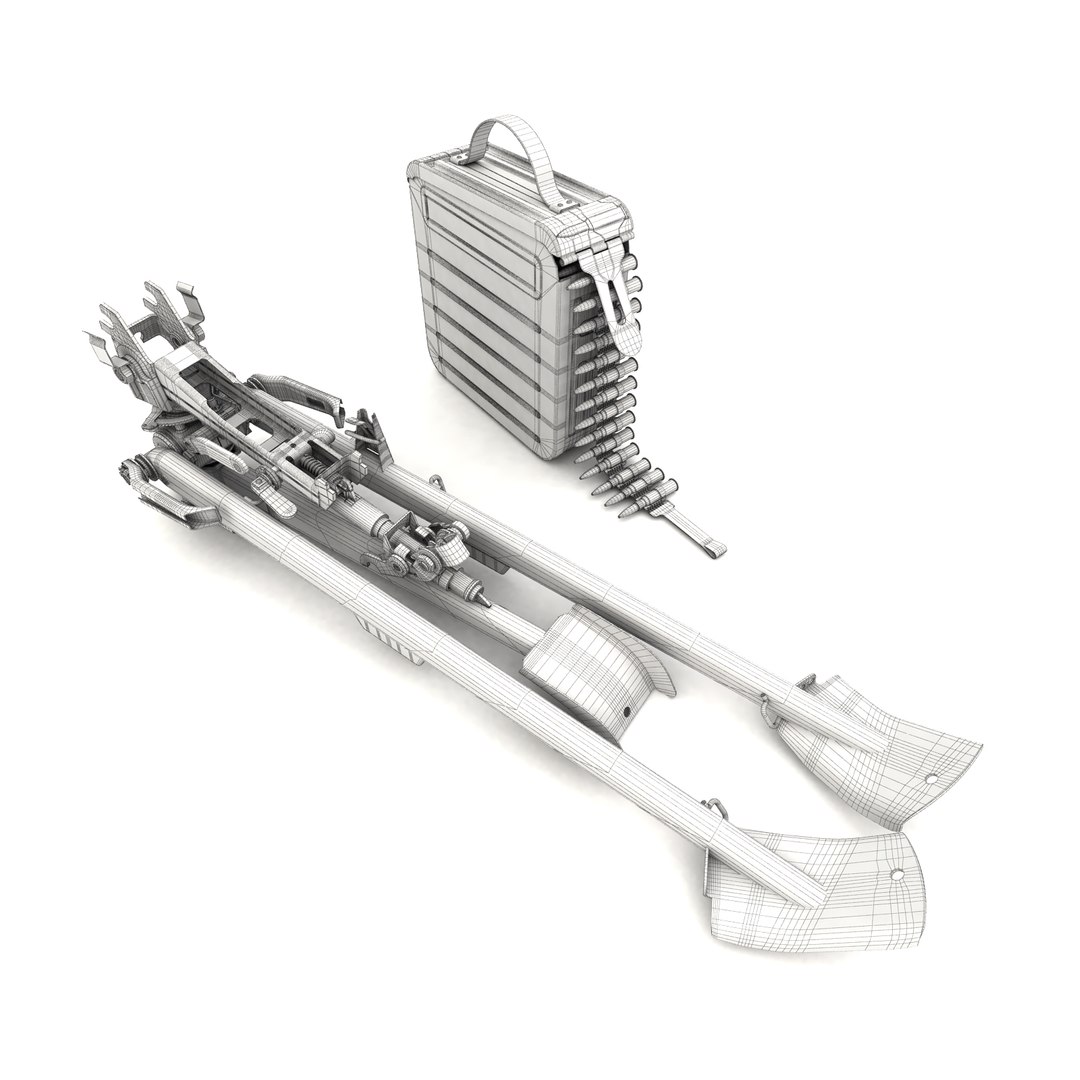 3D Tripod Mount Machine Gun Model - TurboSquid 1324067