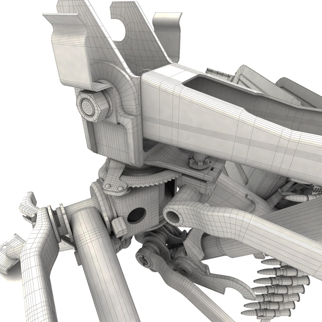 3D Tripod Mount Machine Gun Model - TurboSquid 1324067