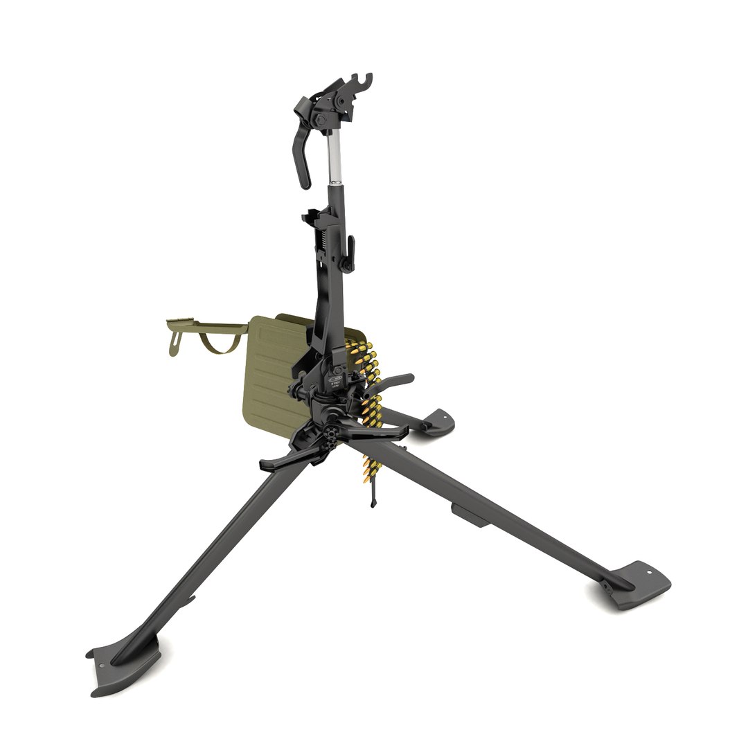 3D Tripod Mount Machine Gun Model - TurboSquid 1324067