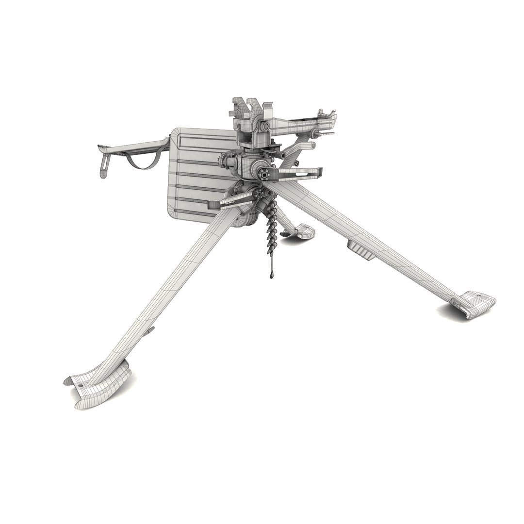 3D Tripod Mount Machine Gun Model - TurboSquid 1324067