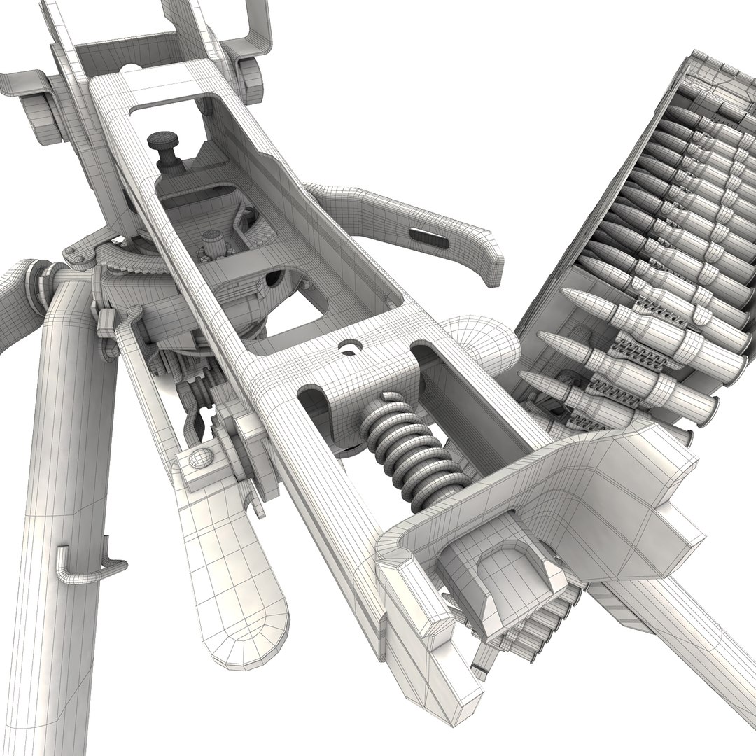 3D Tripod Mount Machine Gun Model - TurboSquid 1324067
