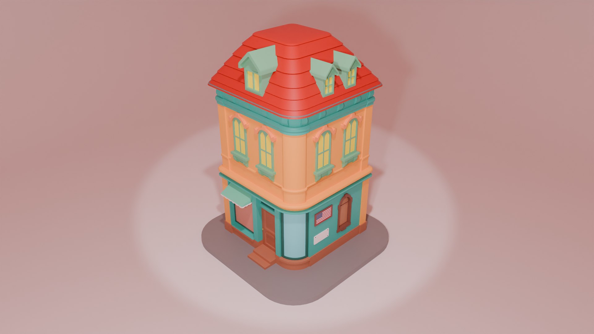 3D Stylized Low Poly City Building - TurboSquid 2378779