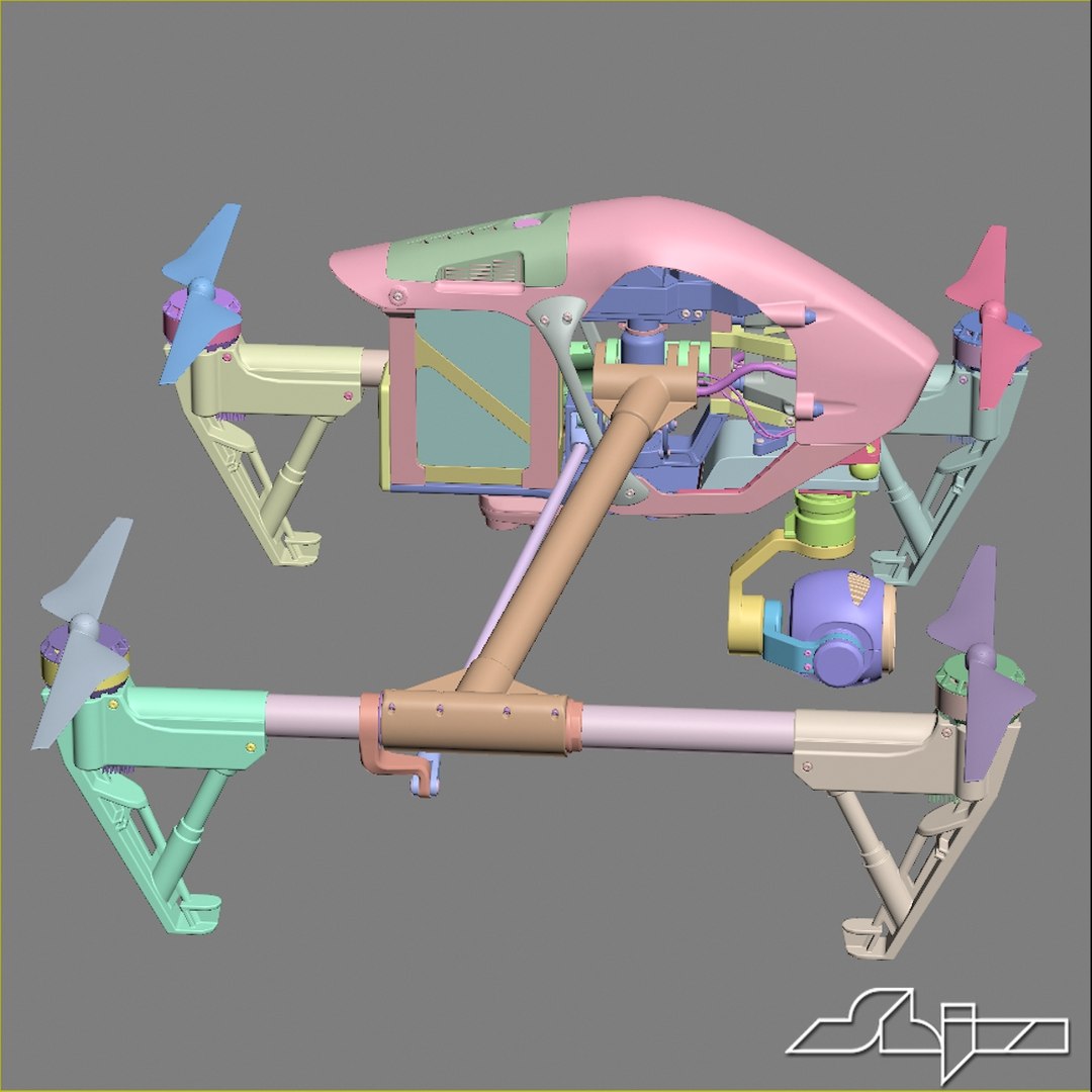 3d Quadrocopter Dji Inspire Quads Model