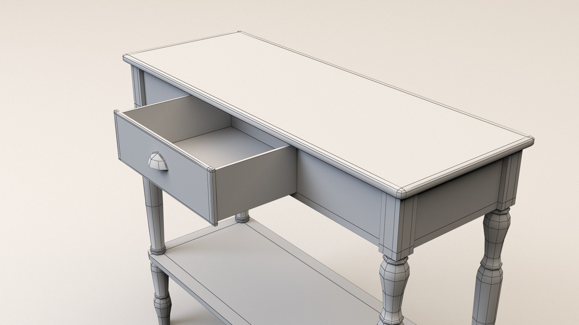 3D Vintage Console Table Model - TurboSquid 2118478