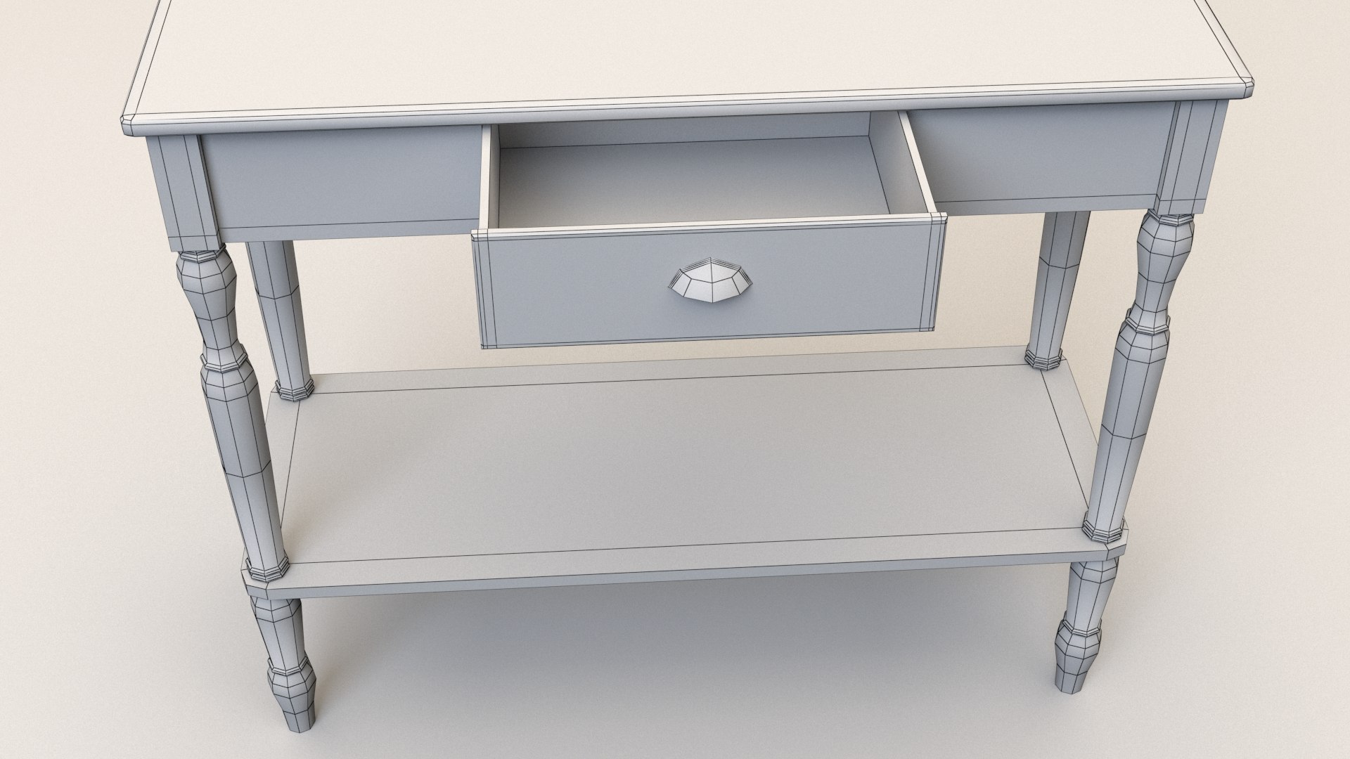 3D Vintage Console Table Model - TurboSquid 2118478
