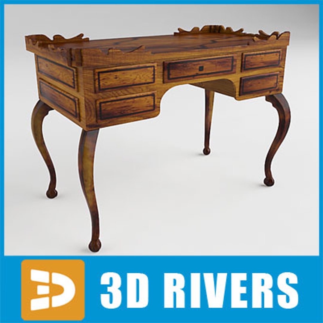 Spanish Writing Desk 3d Model