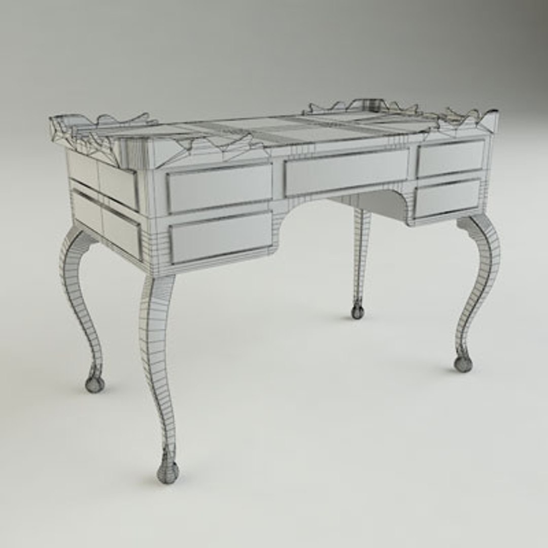 Spanish Writing Desk 3d Model