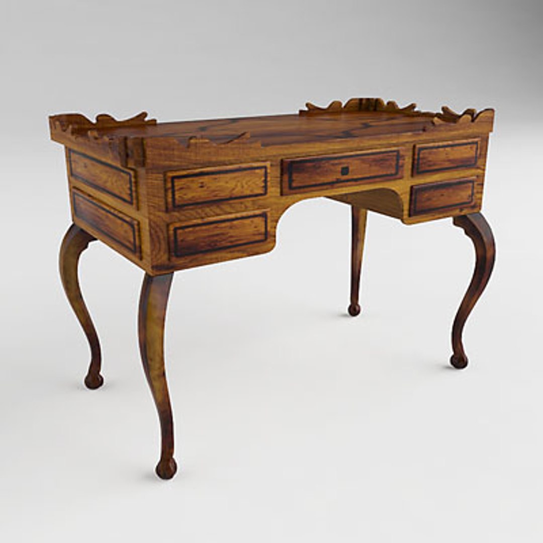 Spanish Writing Desk 3d Model
