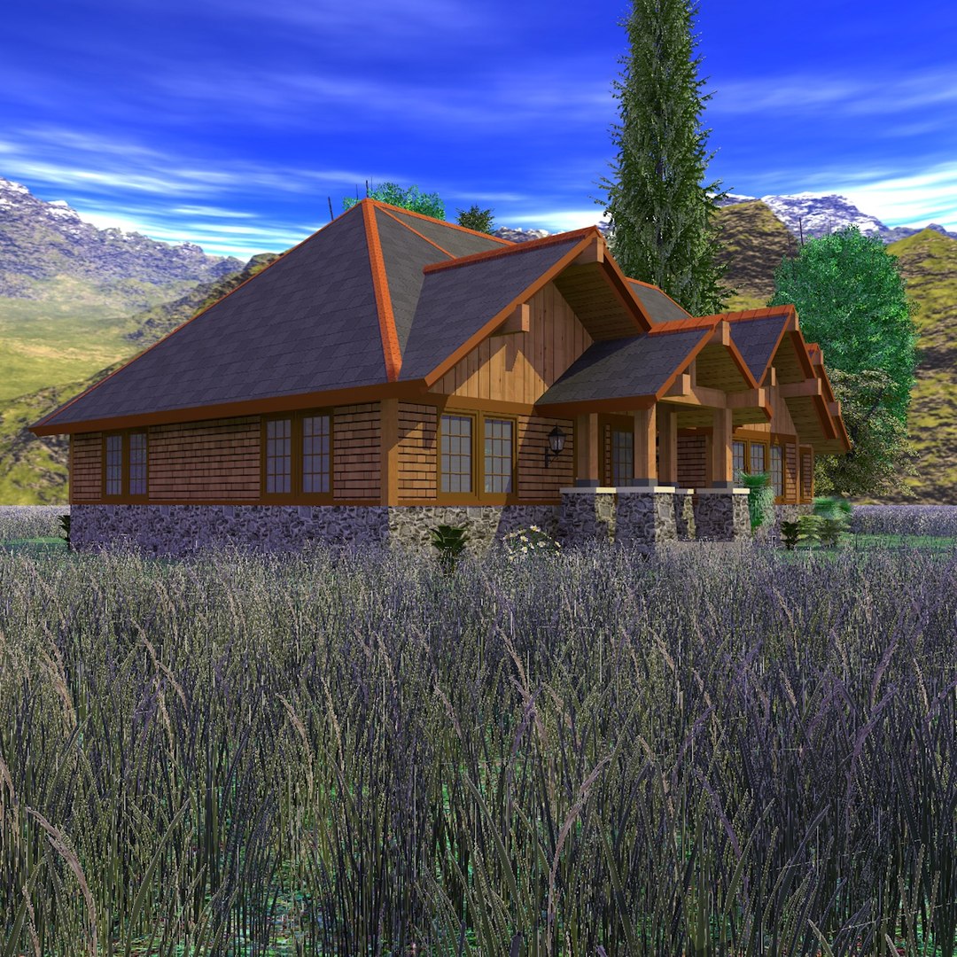 3d Model Craftsman House Scene