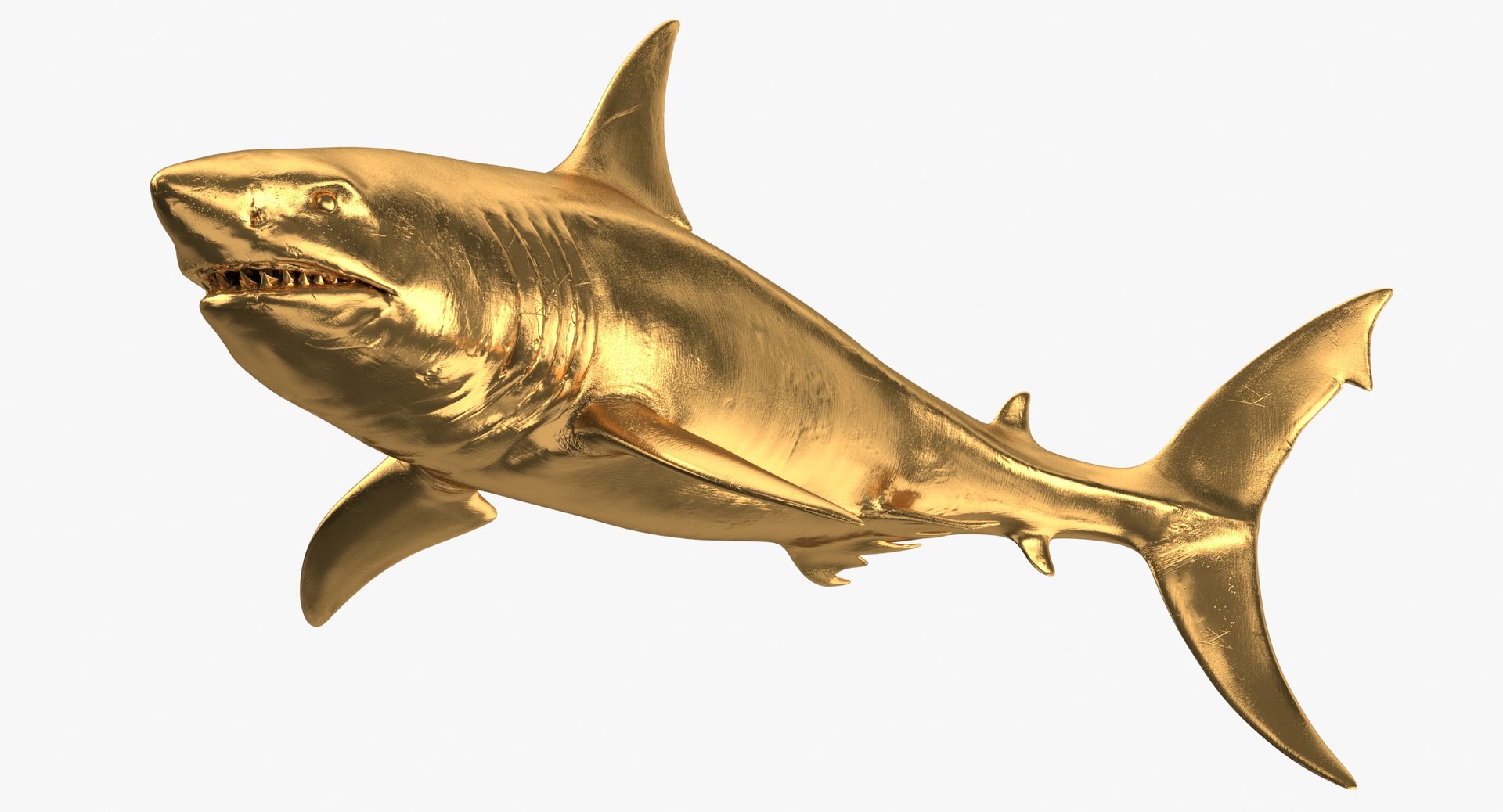 Great White Shark Gold Model - TurboSquid 1503284