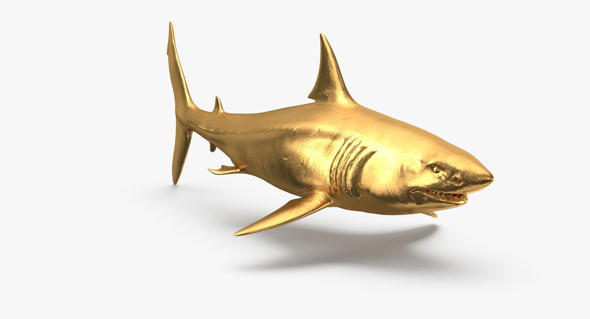 Great White Shark Gold Model - TurboSquid 1503284