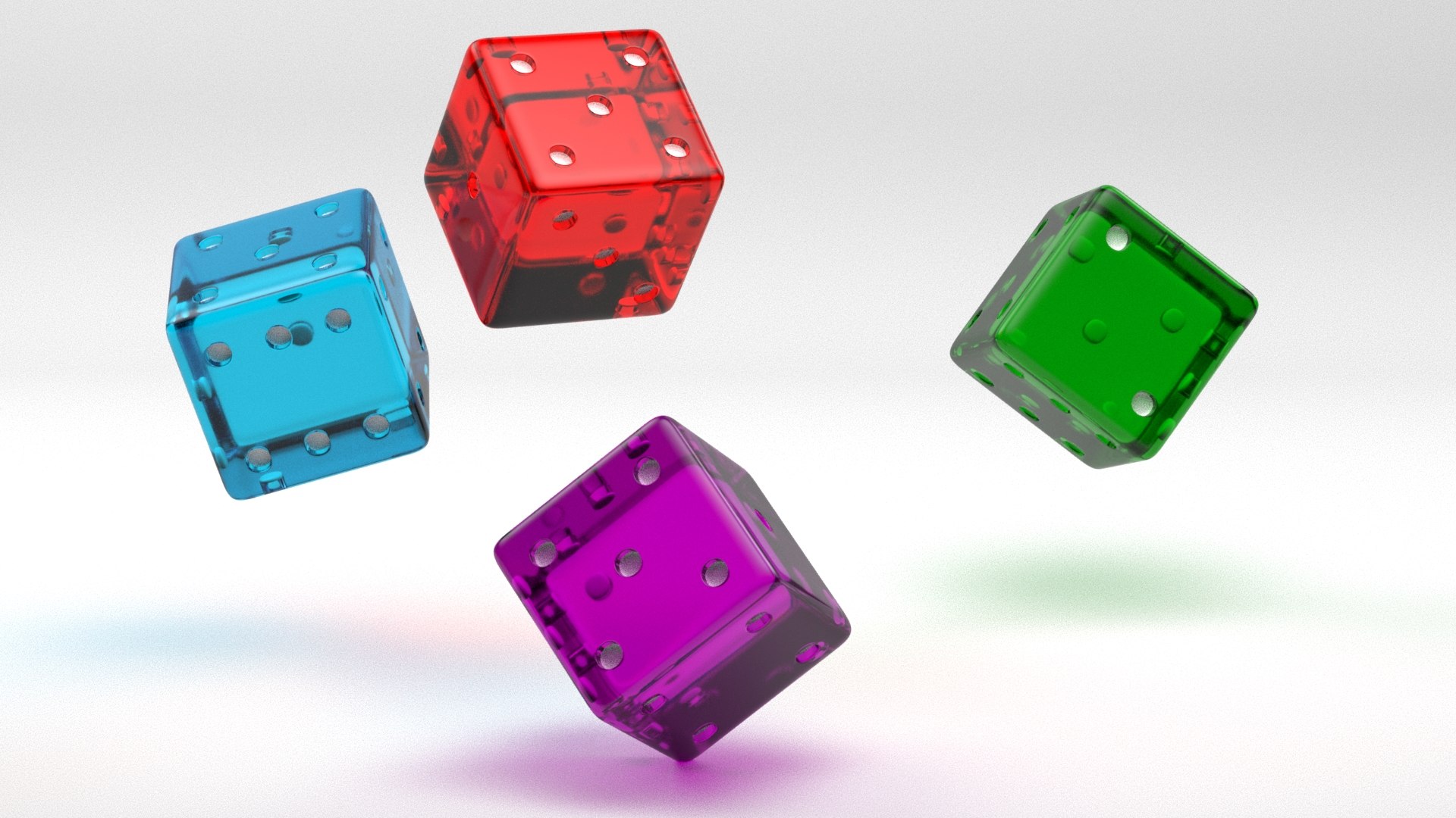 Transparent Colorful Dice 3D - TurboSquid 2147800
