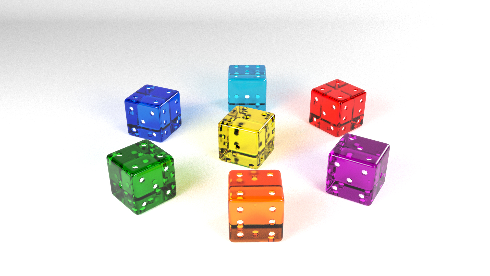 Transparent Colorful Dice 3D - TurboSquid 2147800