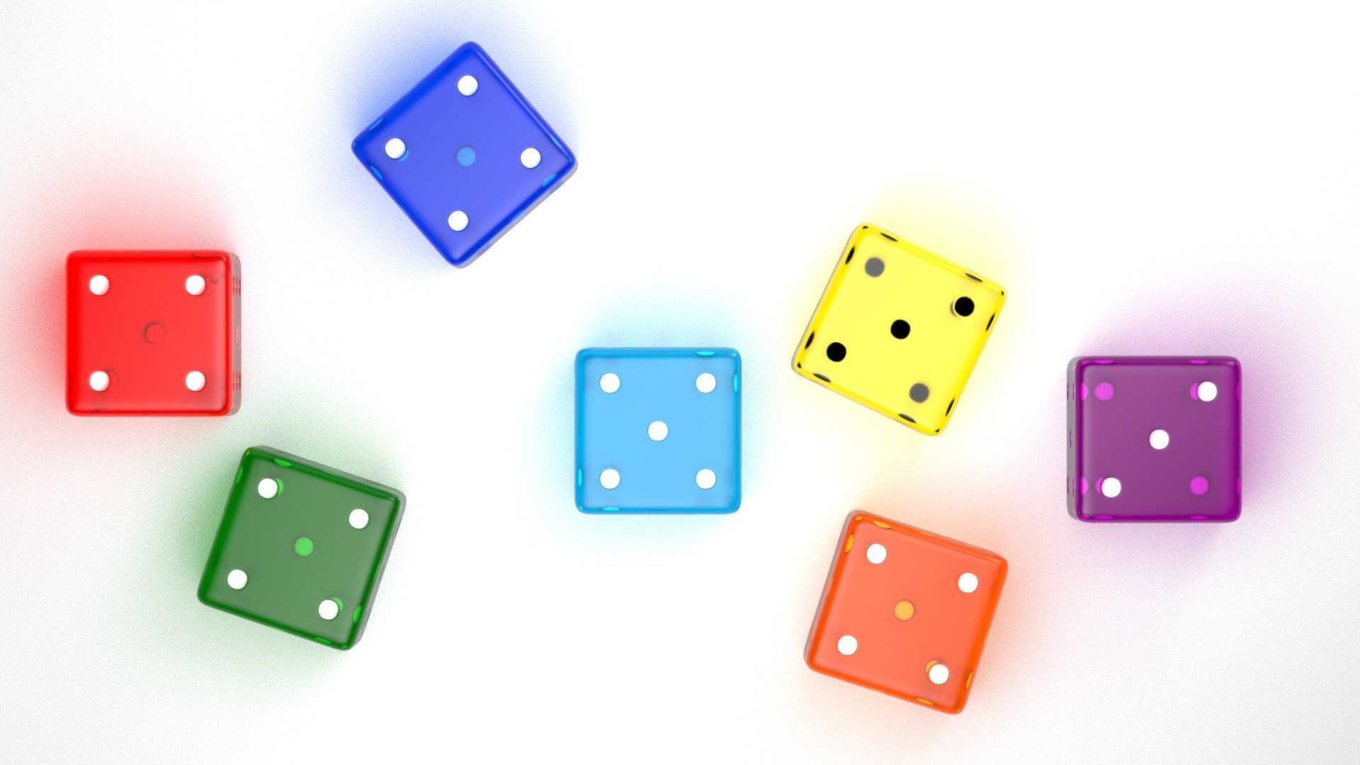 Transparent Colorful Dice 3D - TurboSquid 2147800