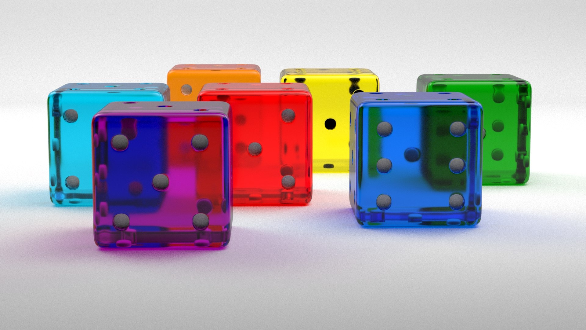 Transparent Colorful Dice 3D - TurboSquid 2147800