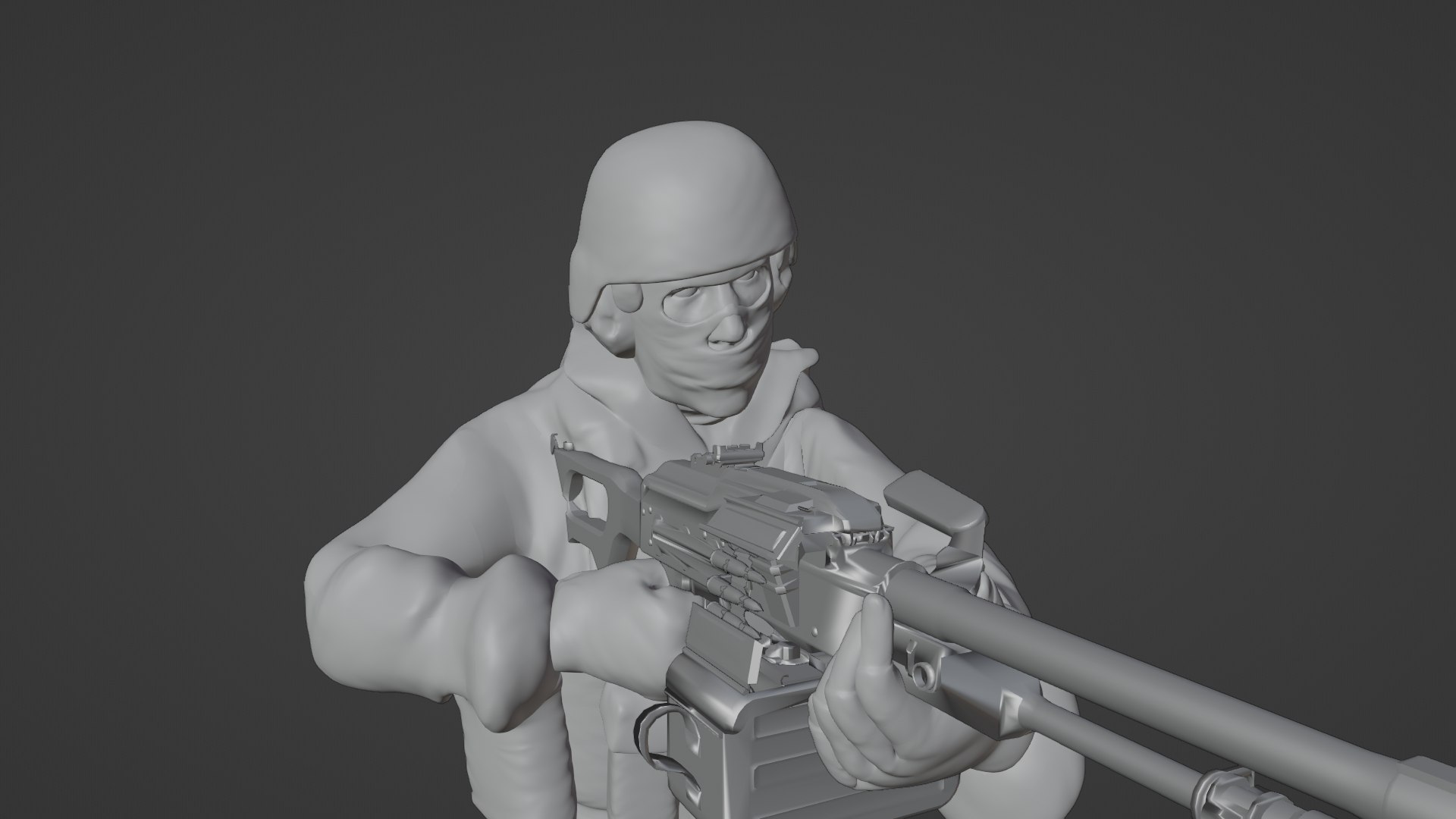 Figures Of A Standing Soldier With RPK And PKM STL 3D - TurboSquid 1951570