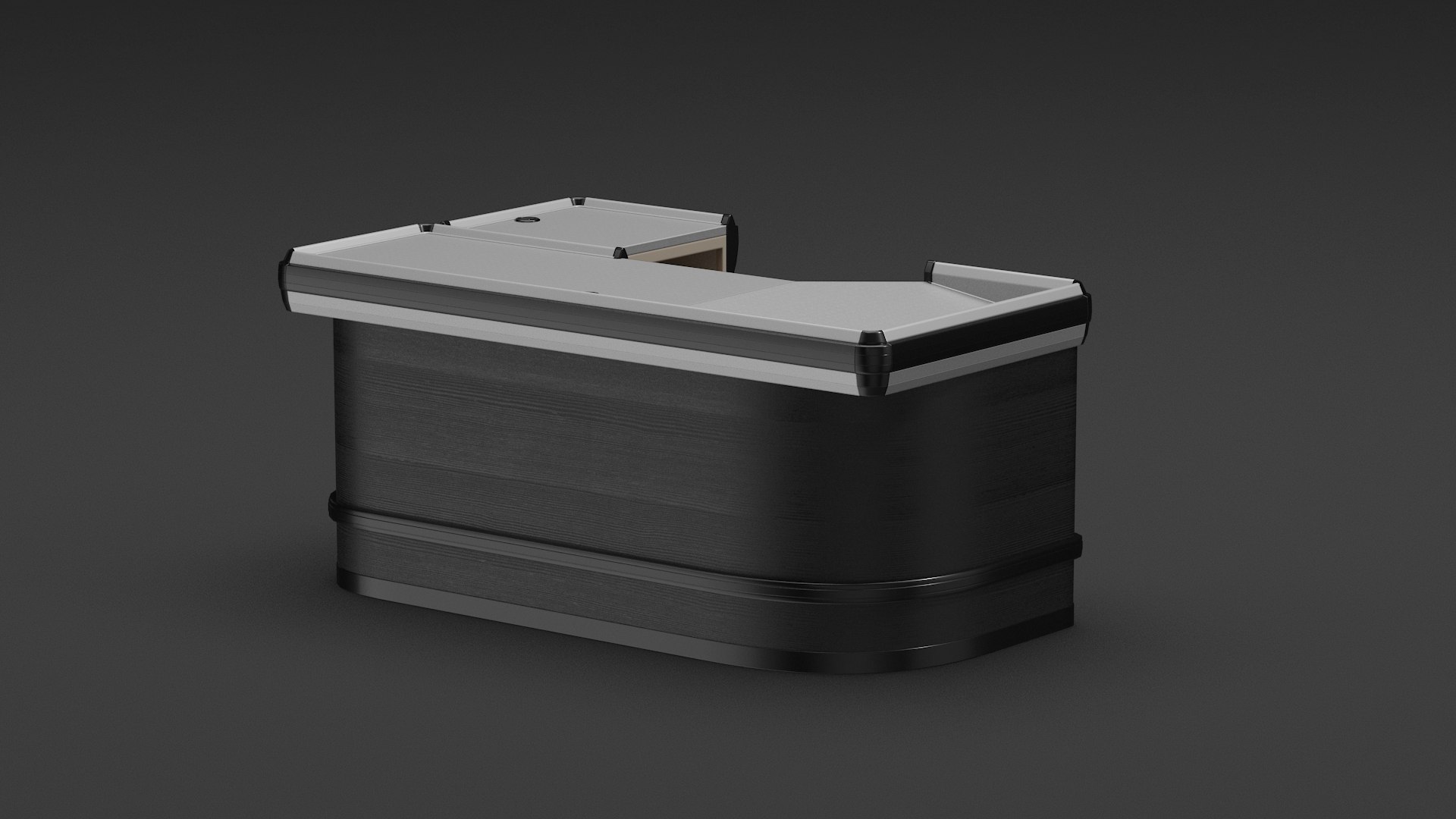 3D Model Retail Cashier Counter Wooden Dark - TurboSquid 2068499