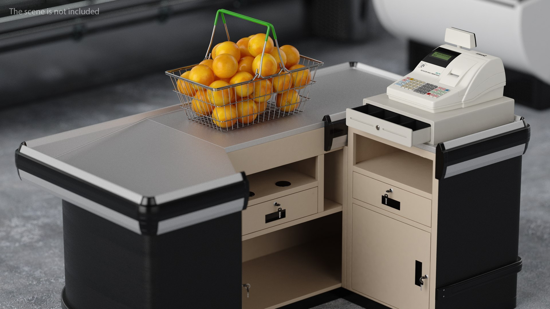 3D Model Retail Cashier Counter Wooden Dark - TurboSquid 2068499
