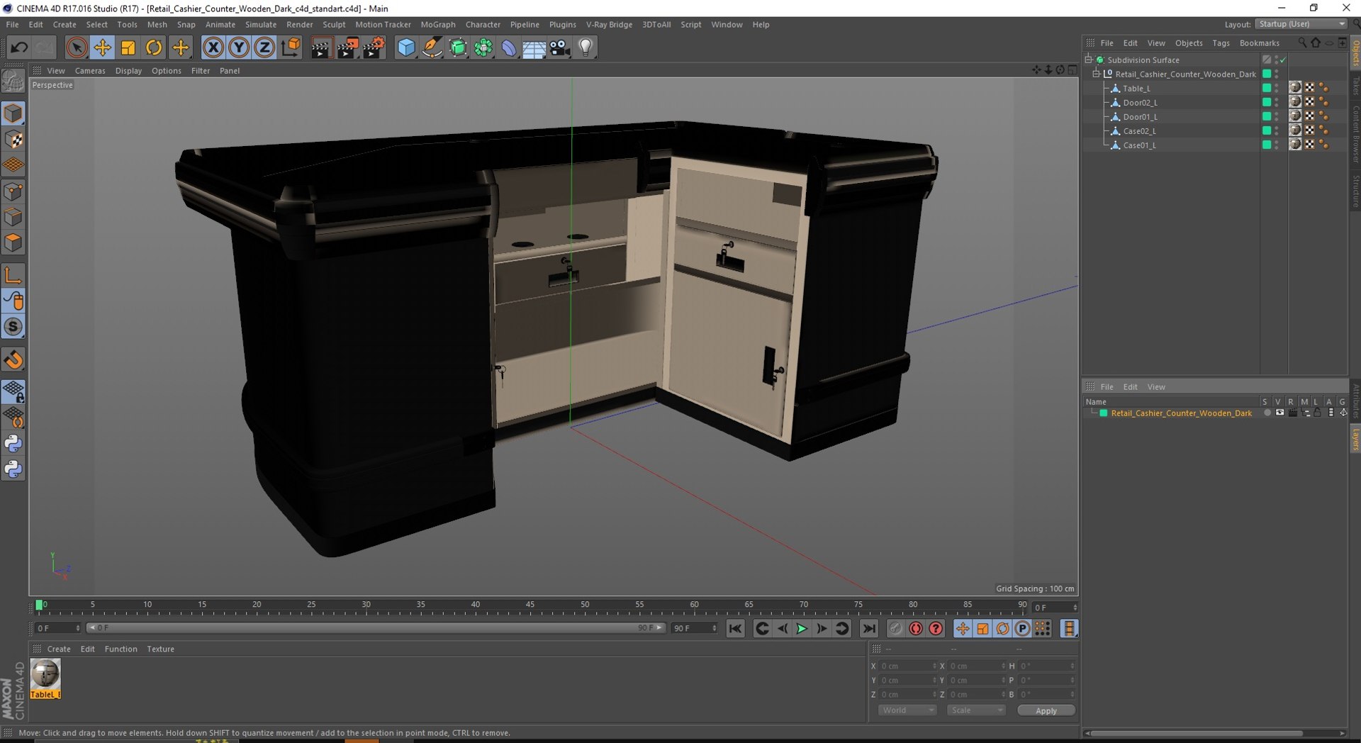 3D model Retail Cashier Counter Wooden Dark - TurboSquid 2068499