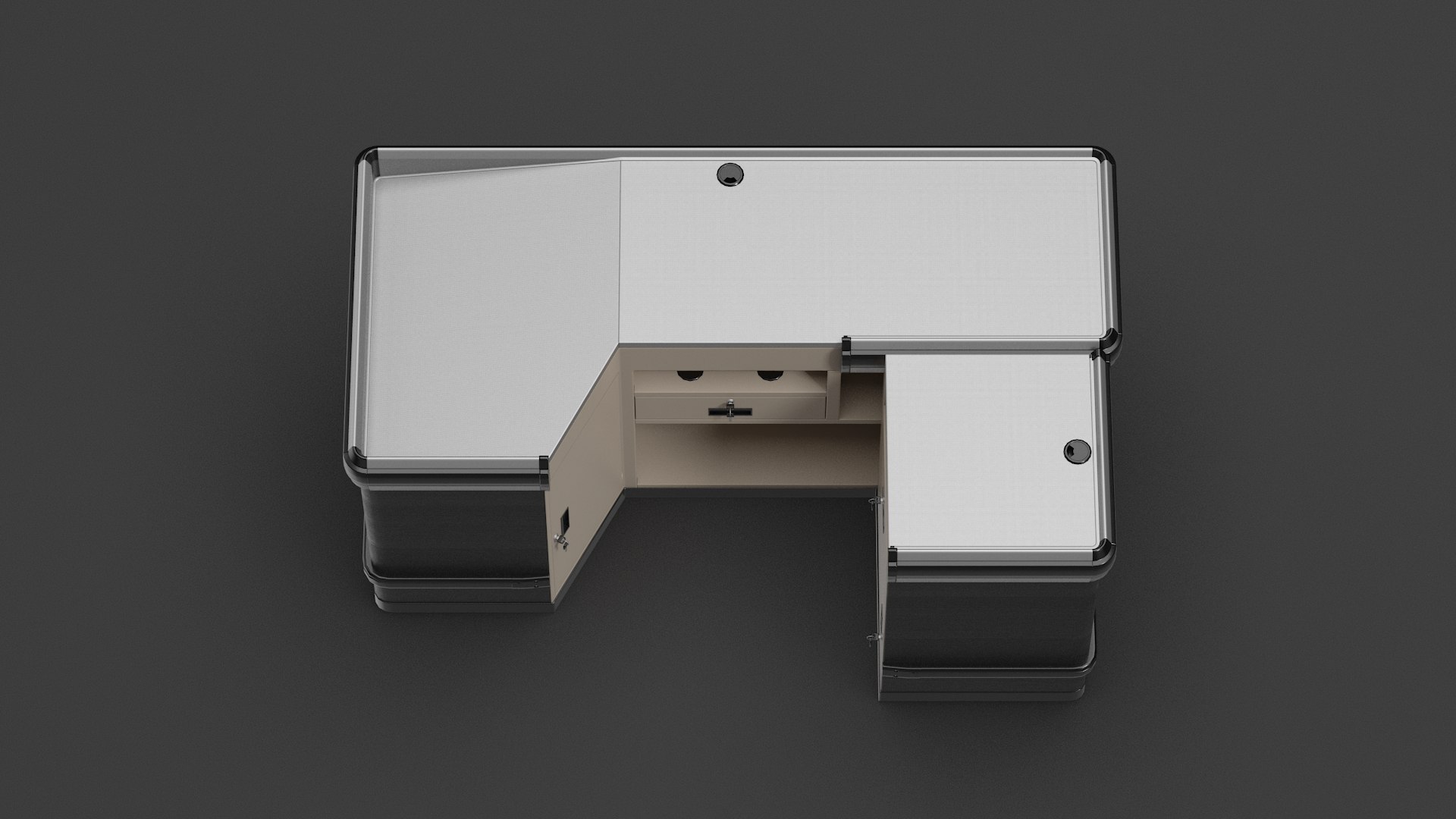 3D model Retail Cashier Counter Wooden Dark - TurboSquid 2068499