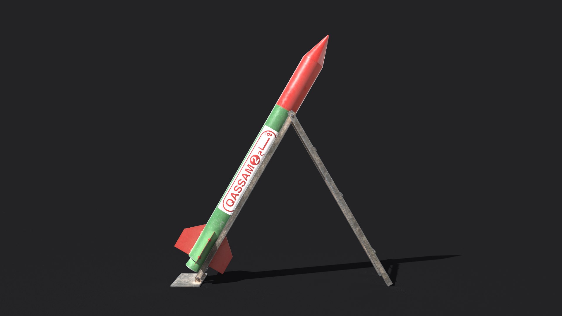 3D Qassam 2 Rocket With Launcher - TurboSquid 2147169