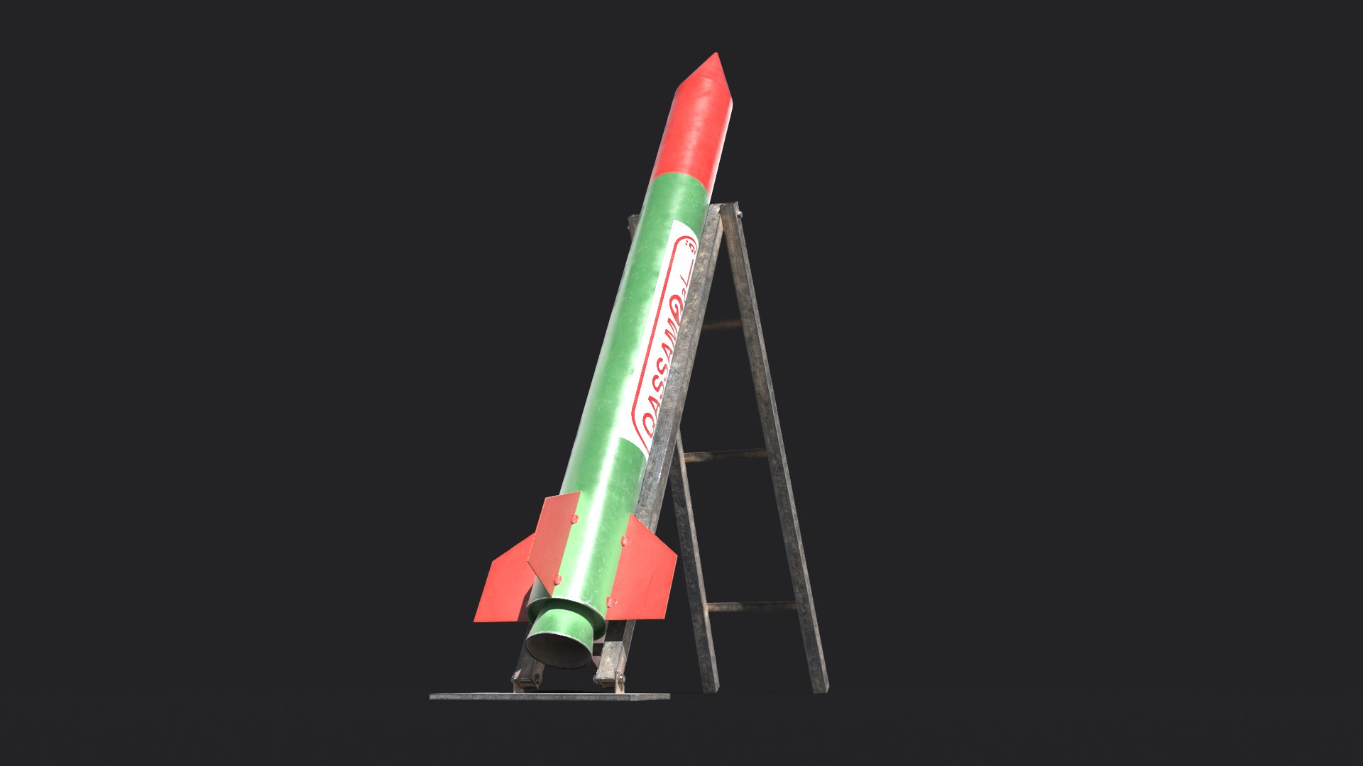 3D Qassam 2 Rocket With Launcher - TurboSquid 2147169