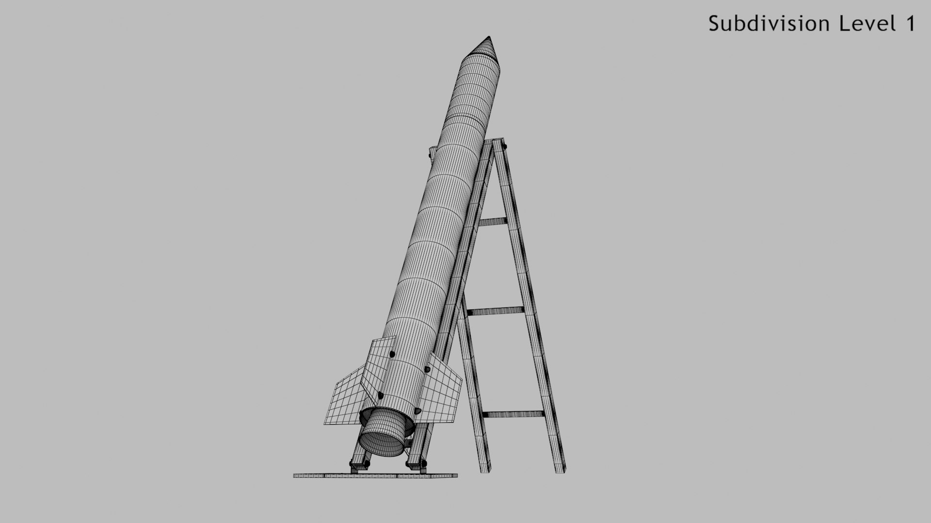 3D Qassam 2 Rocket With Launcher - TurboSquid 2147169
