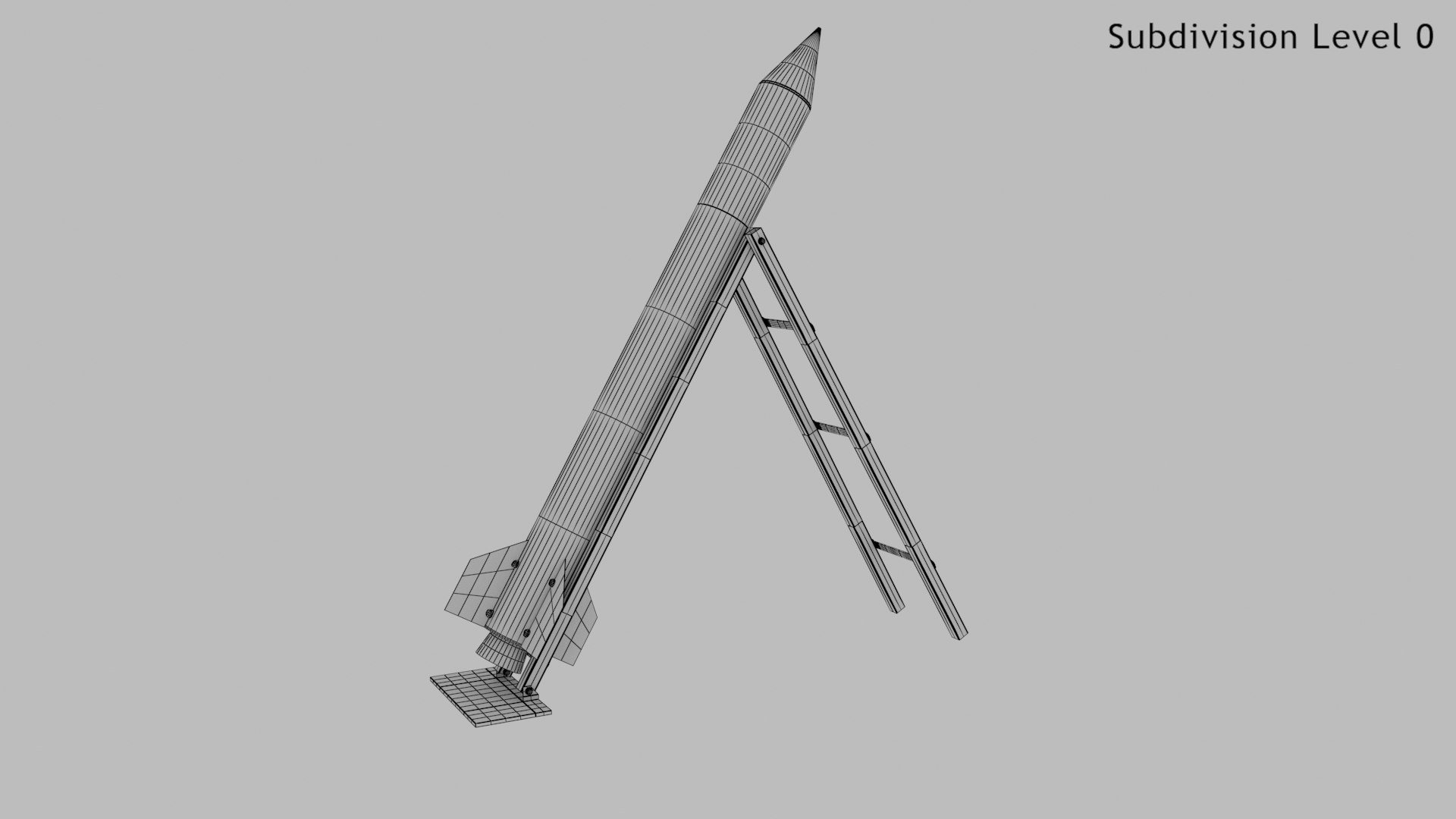 3D Qassam 2 Rocket With Launcher - TurboSquid 2147169