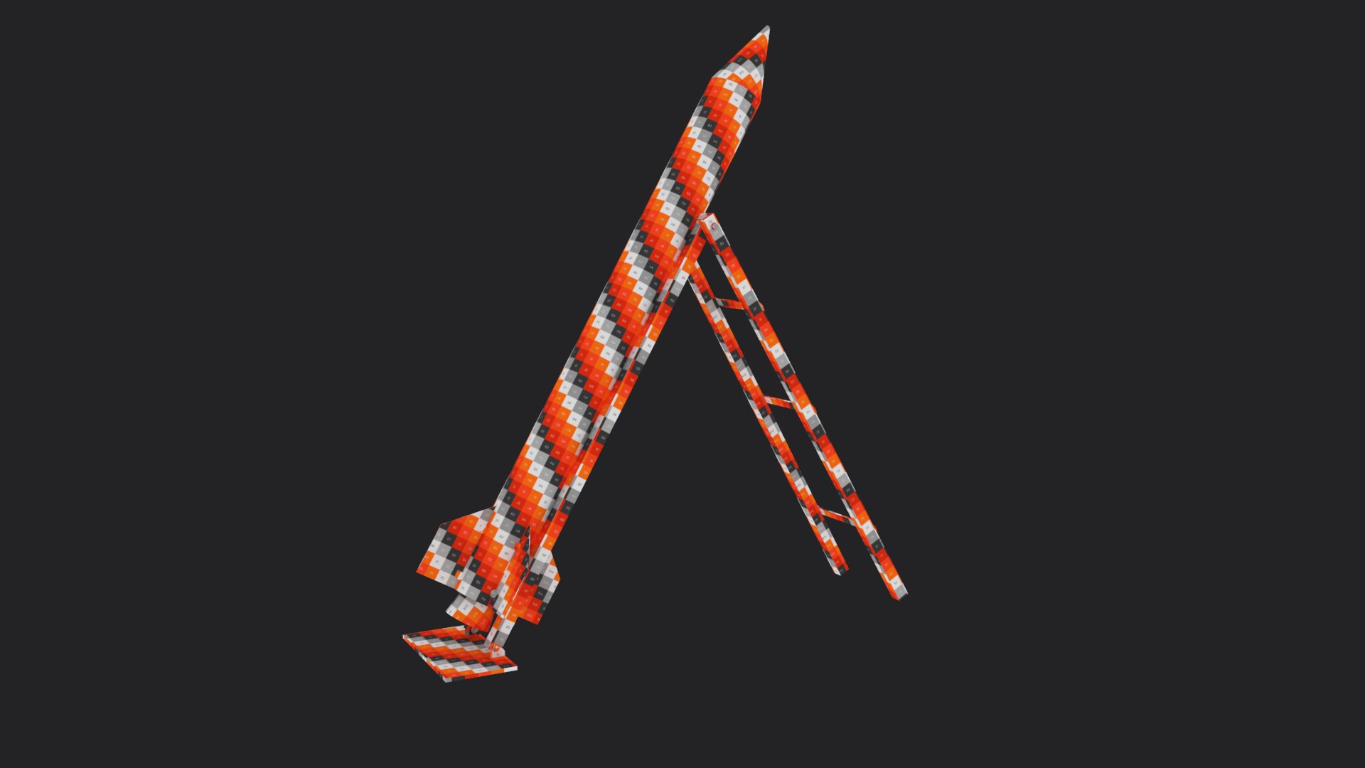 3D Qassam 2 Rocket With Launcher - TurboSquid 2147169