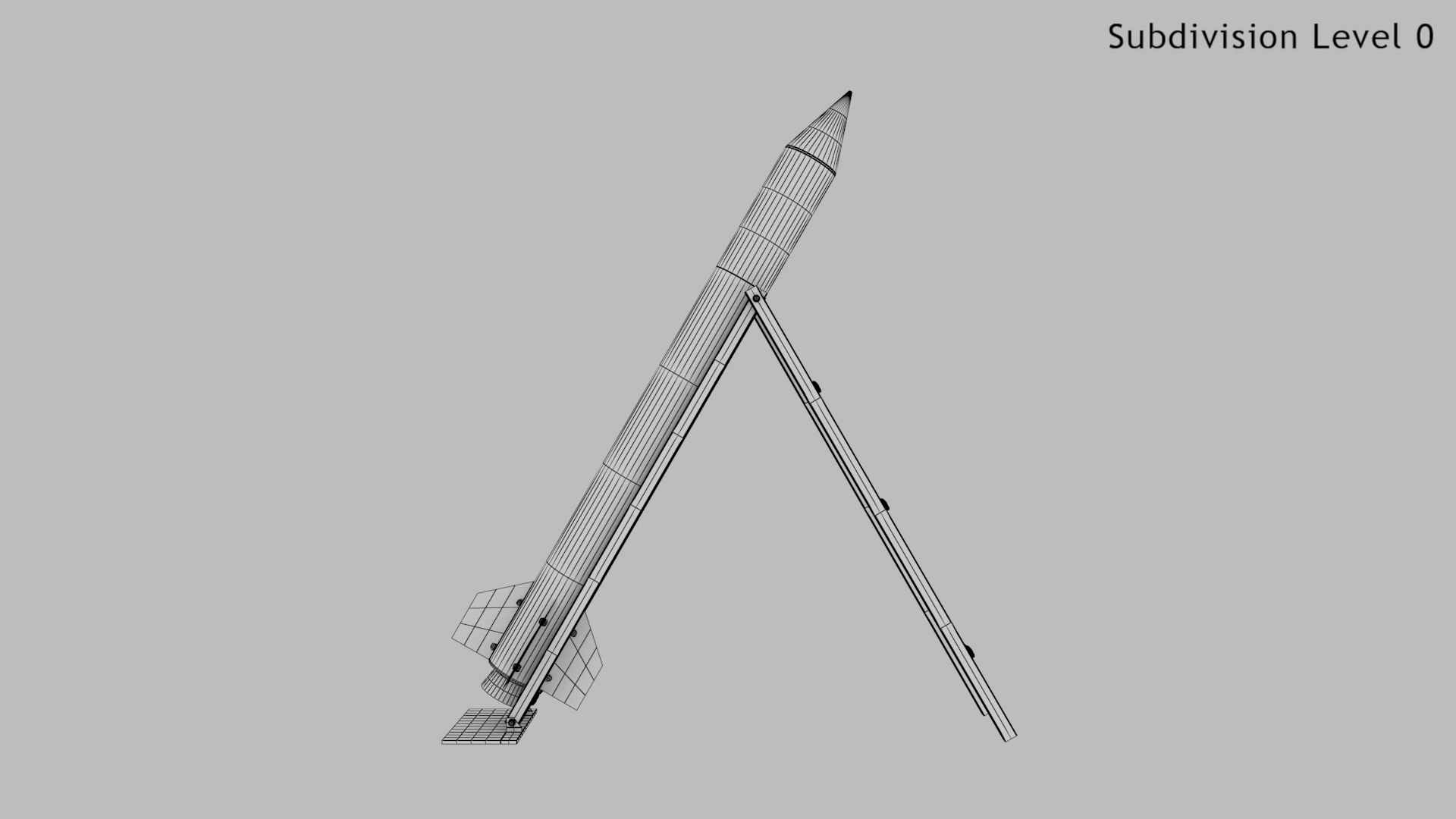 3D Qassam 2 Rocket With Launcher - TurboSquid 2147169