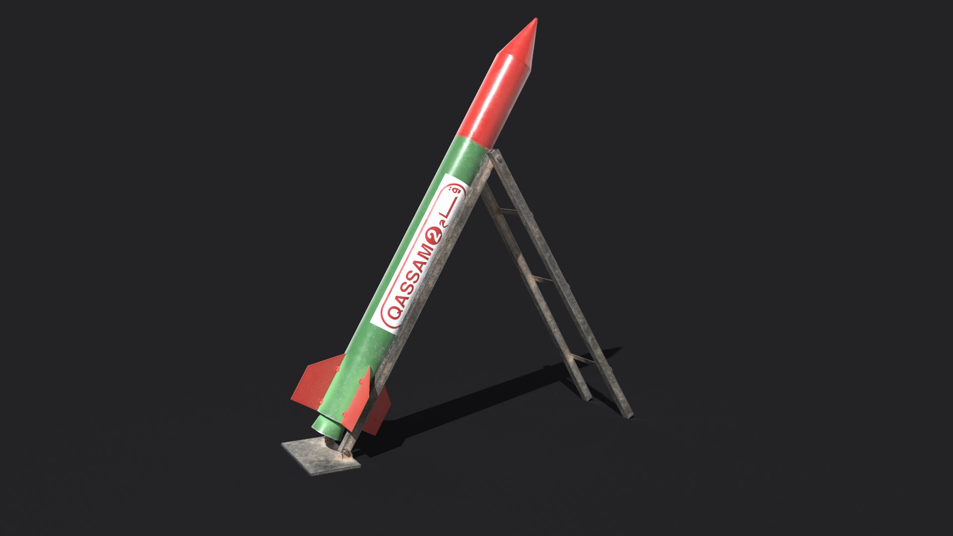3D Qassam 2 Rocket With Launcher - TurboSquid 2147169