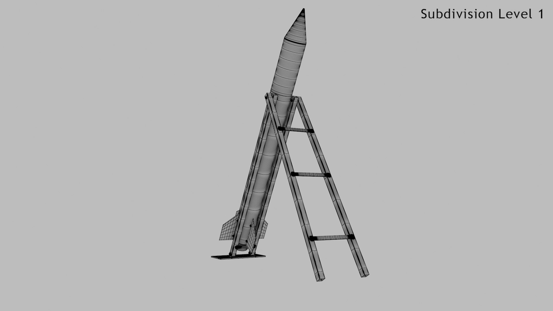 3D Qassam 2 Rocket With Launcher - TurboSquid 2147169