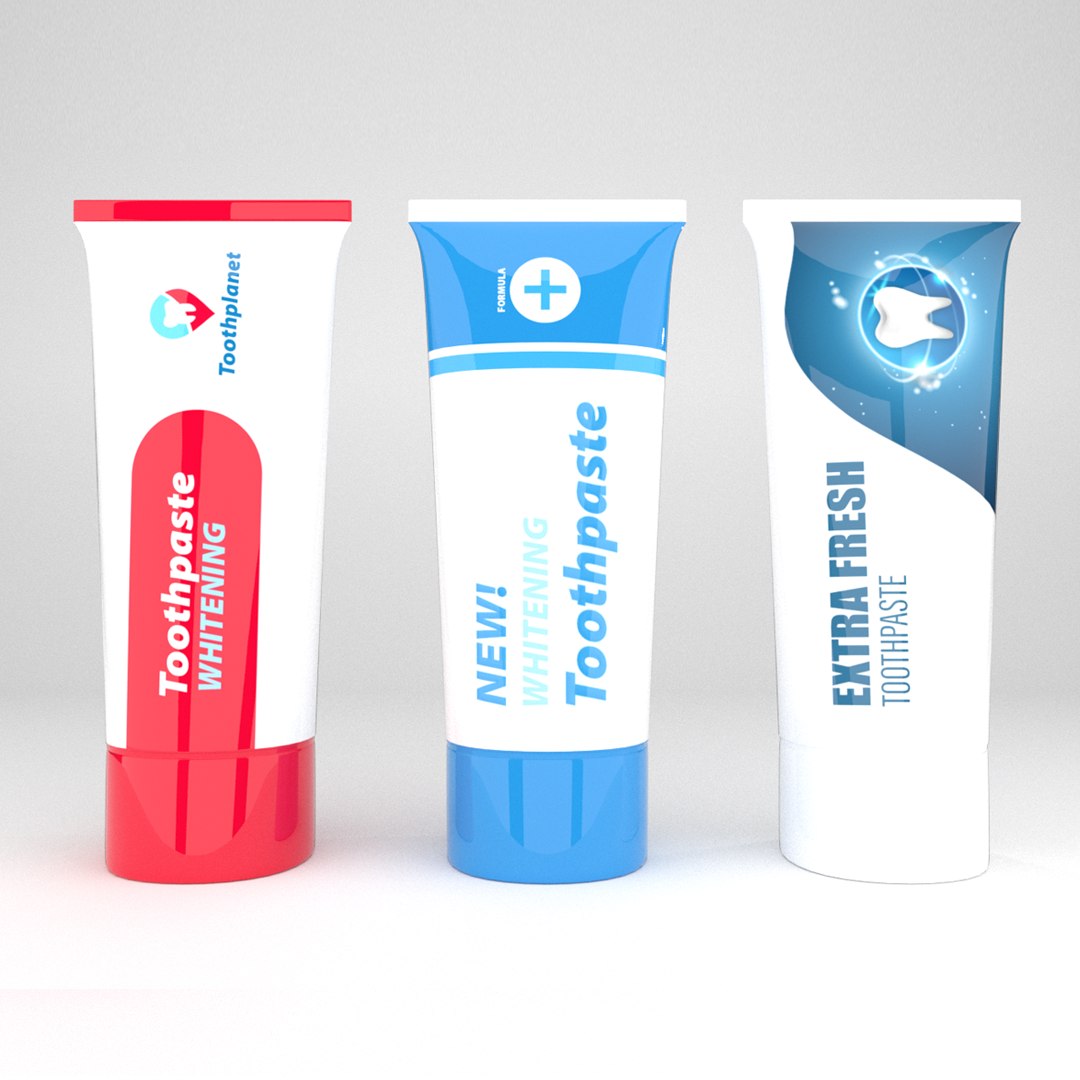 Toothpaste 3 Tubes 3D Model - TurboSquid 1757301