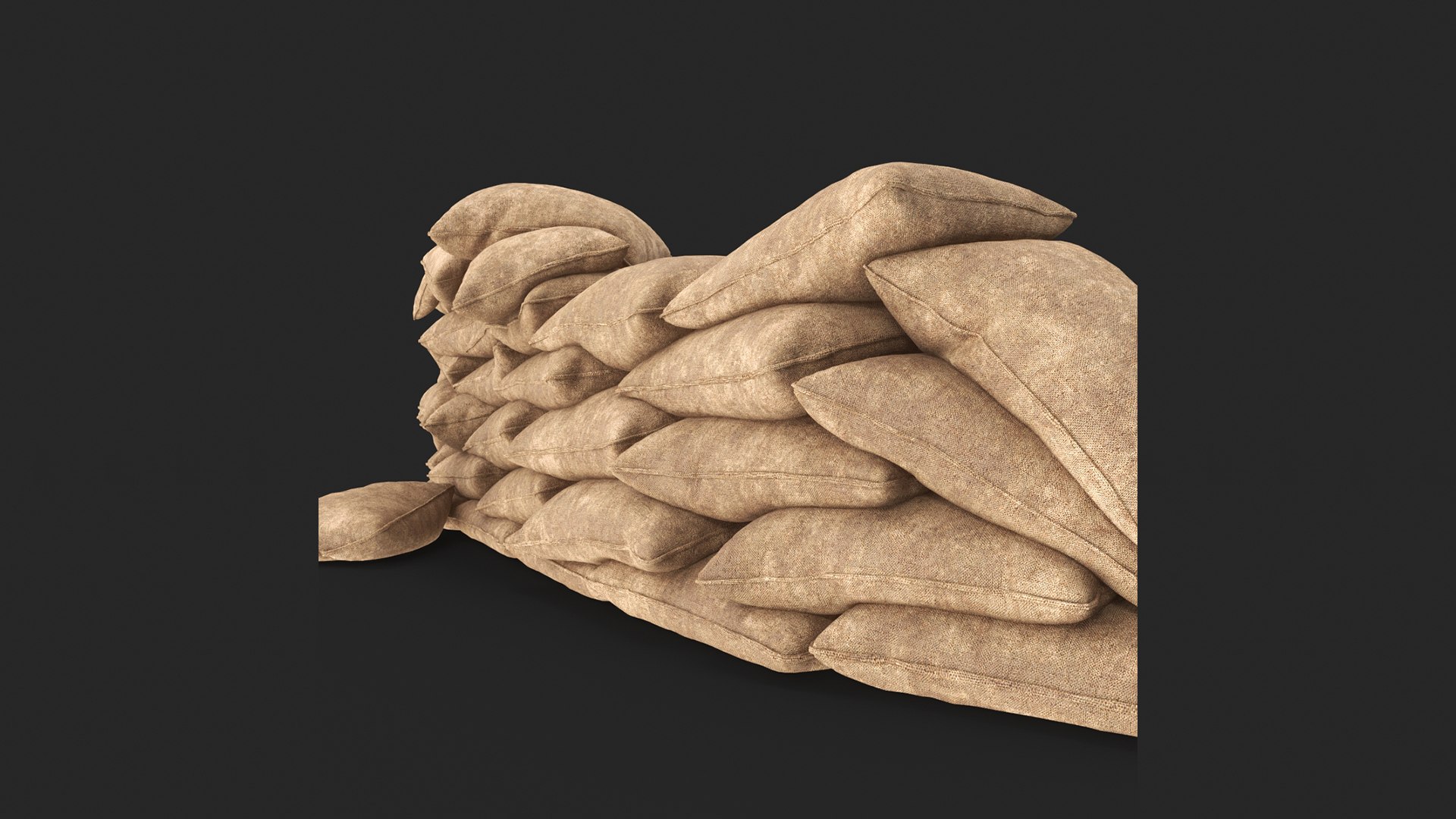3D Sandbag Barricade Model - TurboSquid 2140808