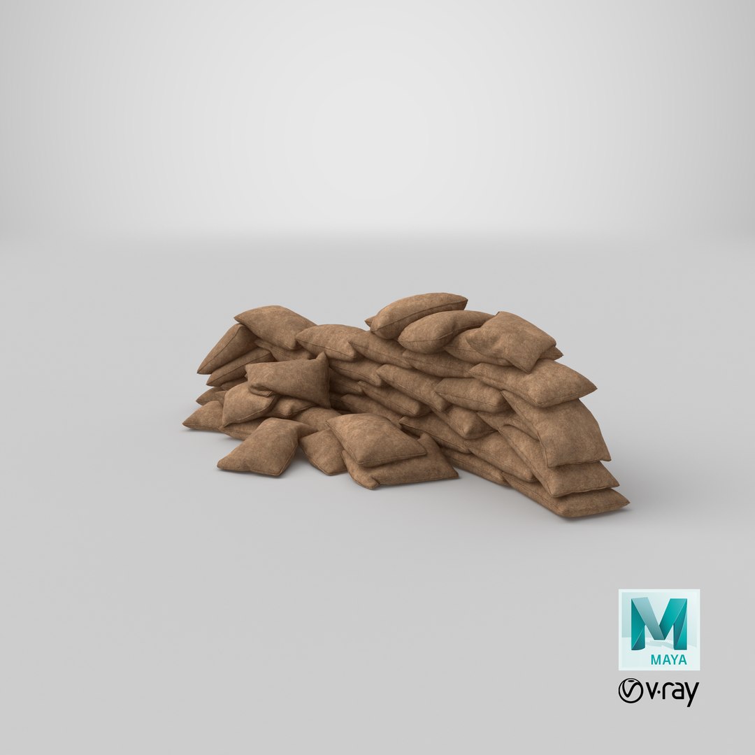 3D Sandbag Barricade Model - TurboSquid 2140808